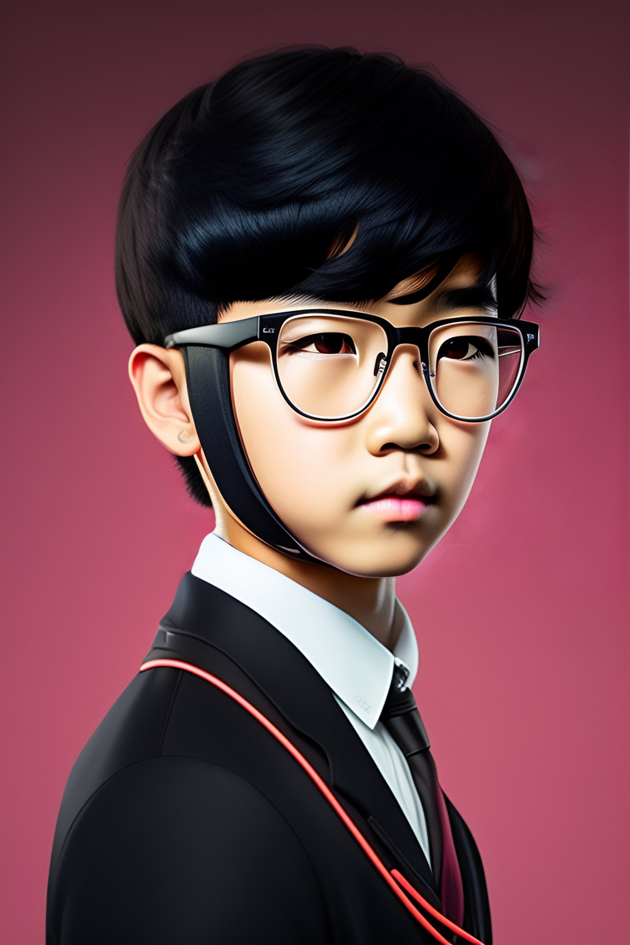 Lexica - Anime school boy, neutral face, black hair tie, black eyes ...