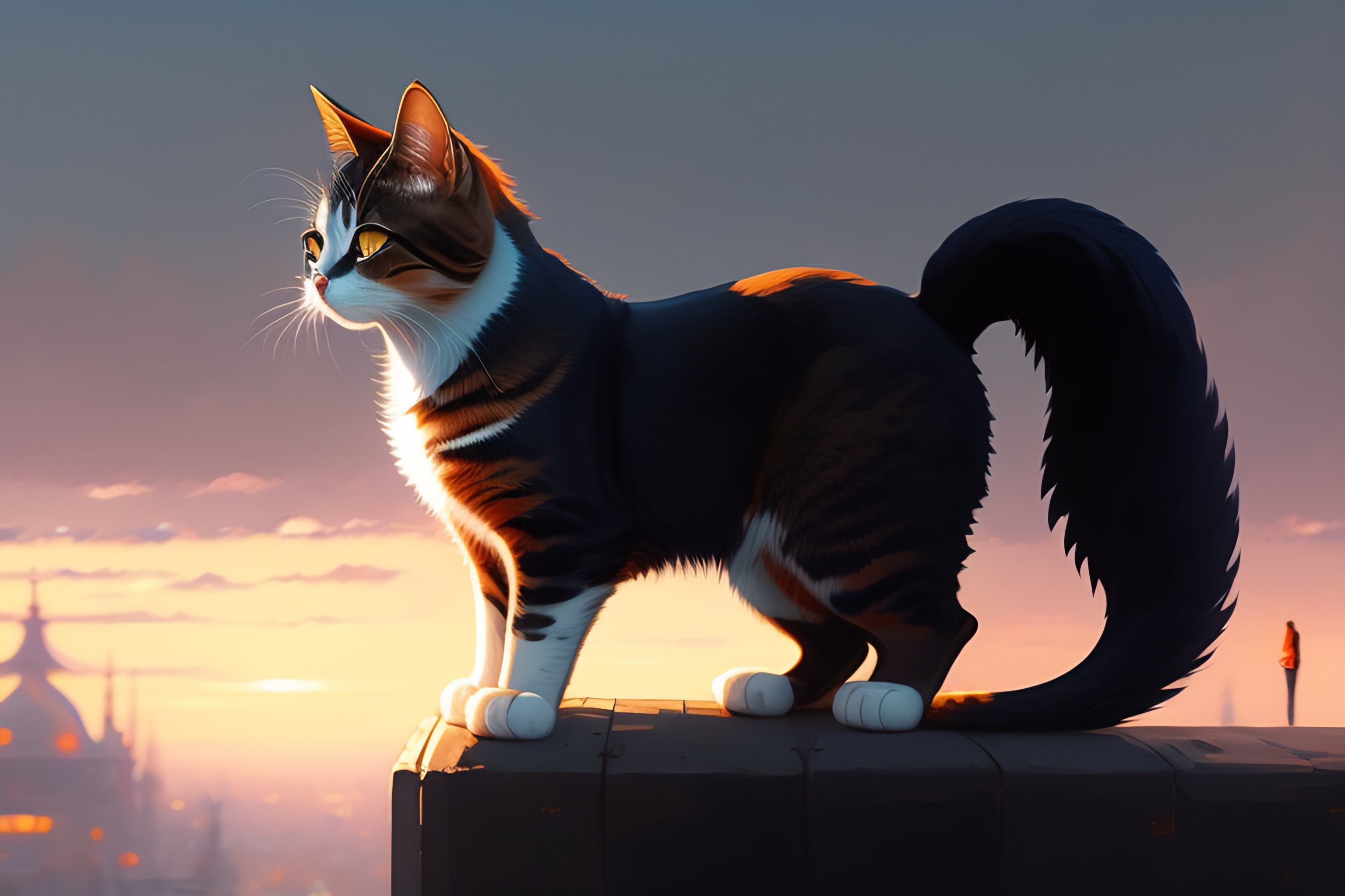 Lexica - (cat),panoramic,perfect art, trending on pixiv fanbox, painted ...