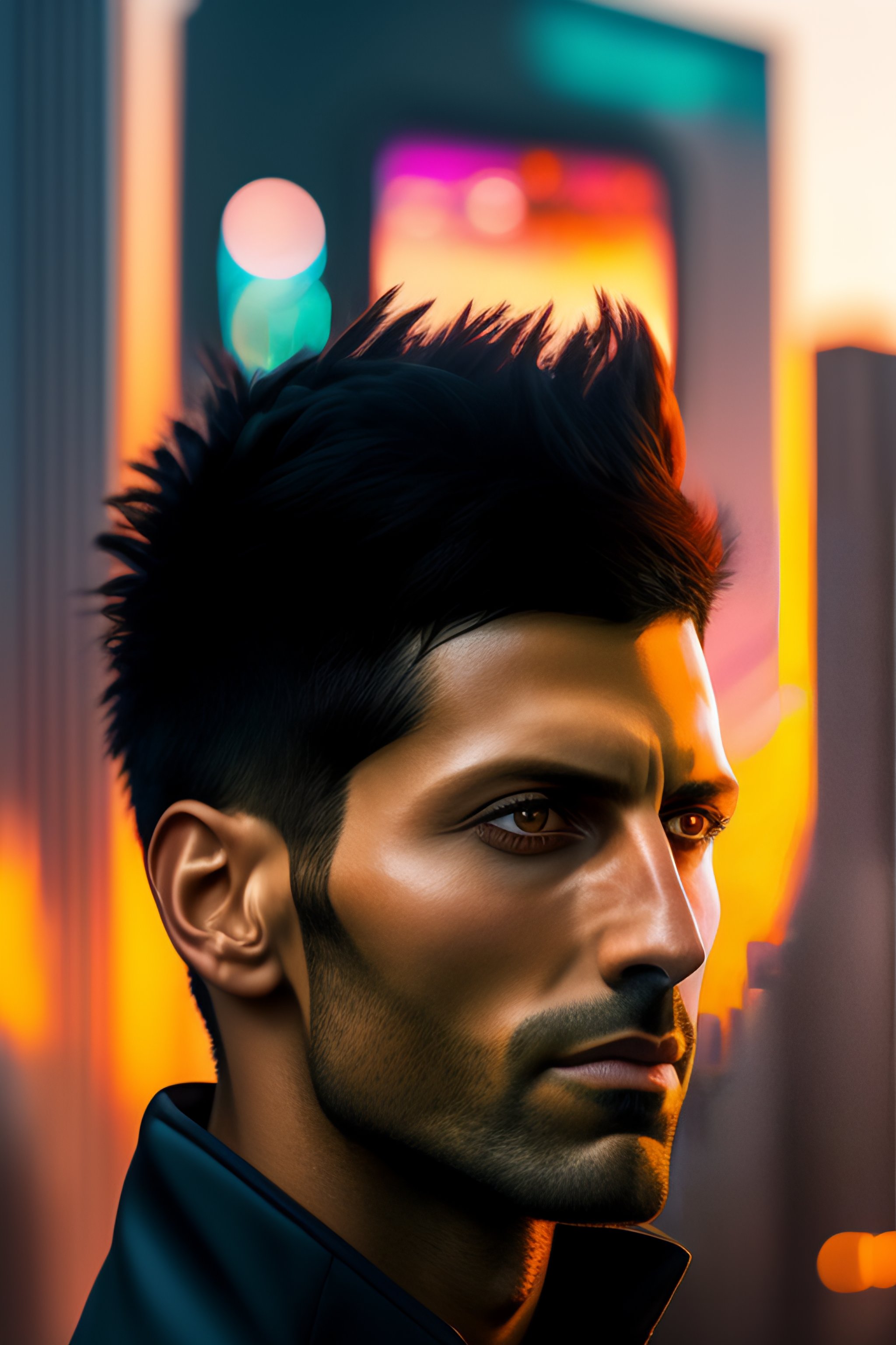 Lexica - Closeup portrait of a novak djokovic, mirror eye implants ...