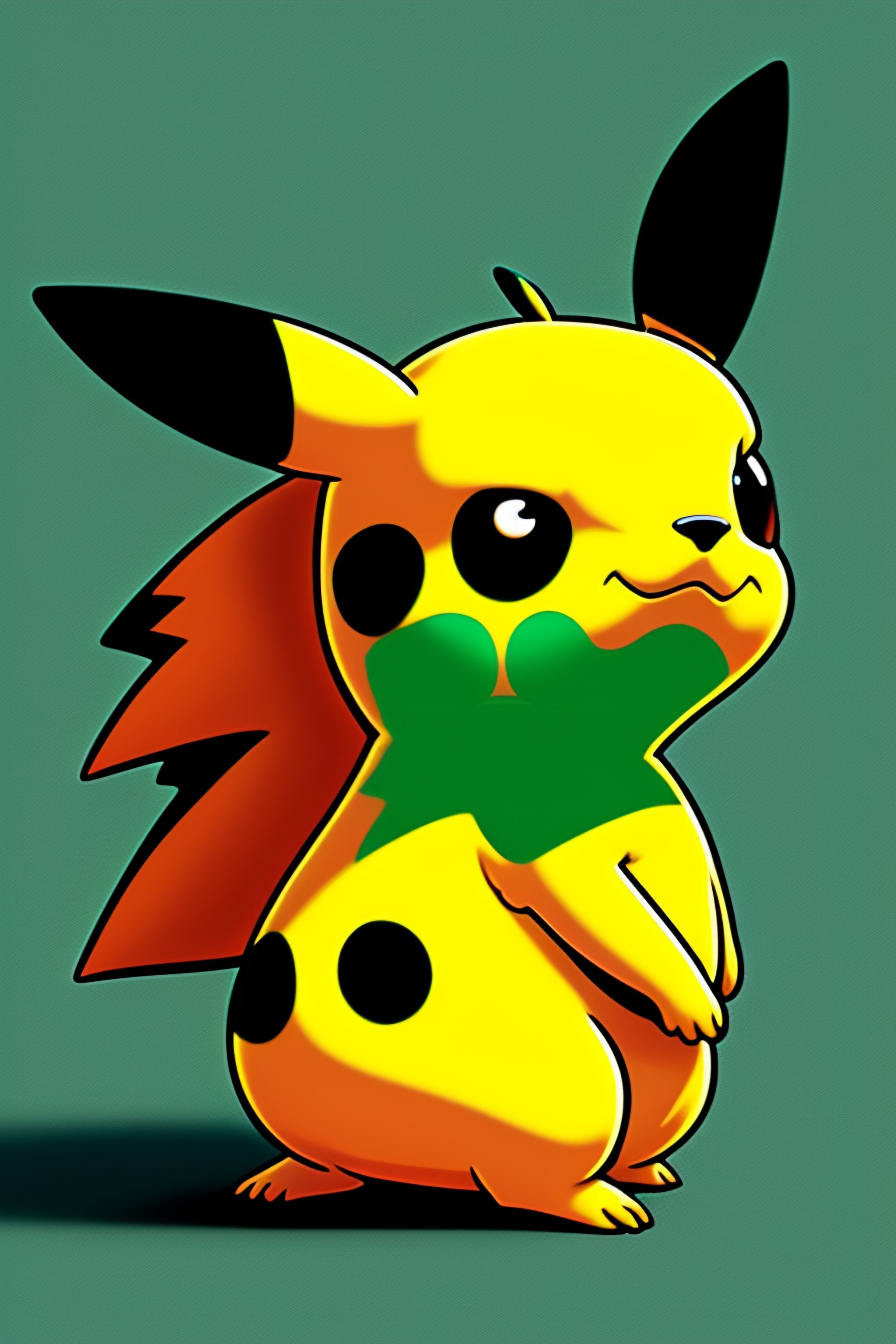 Lexica - Pikachu drawn in simpsons style, cartoony