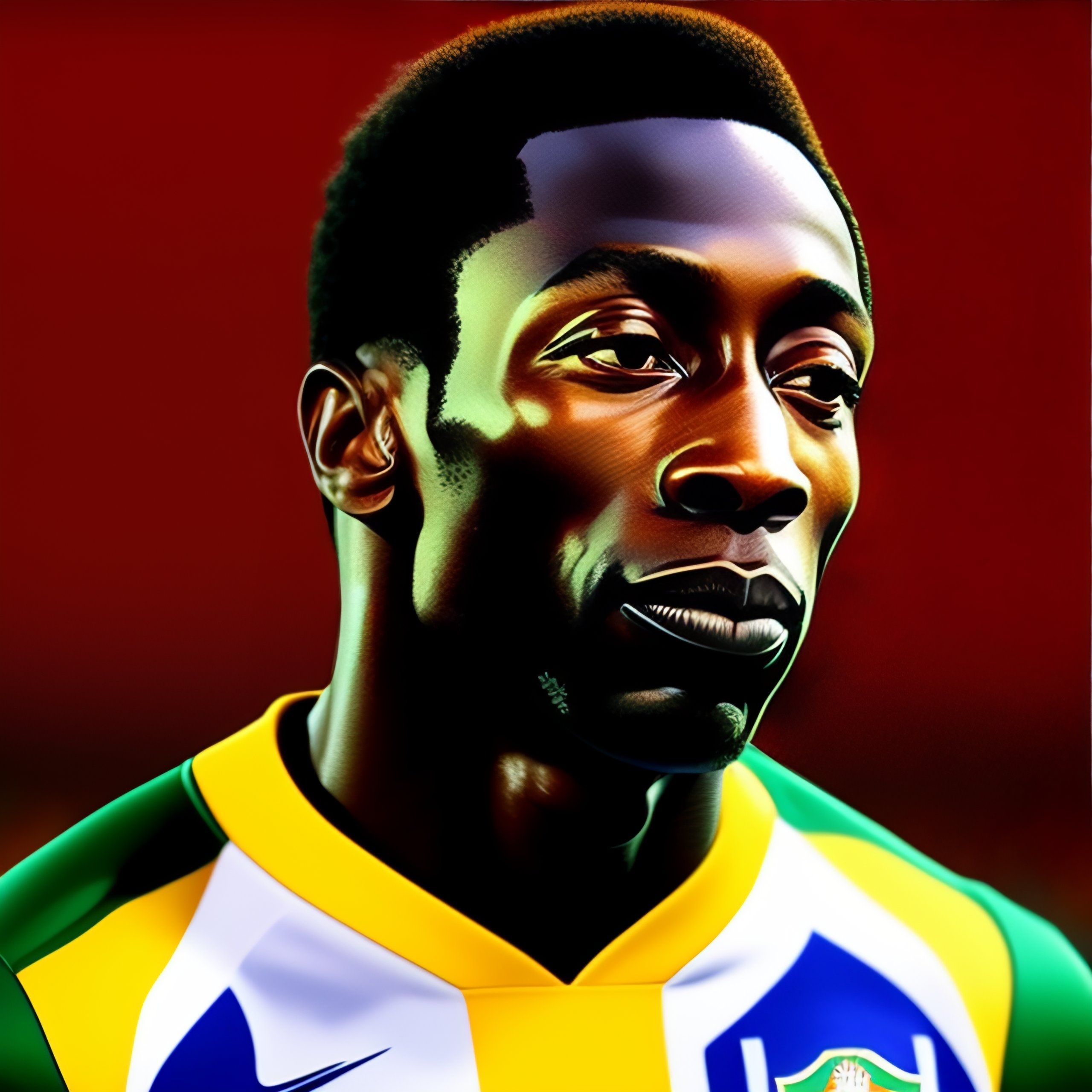 Lexica - Image of footballer Pele realistic cartoon in shirt of ...