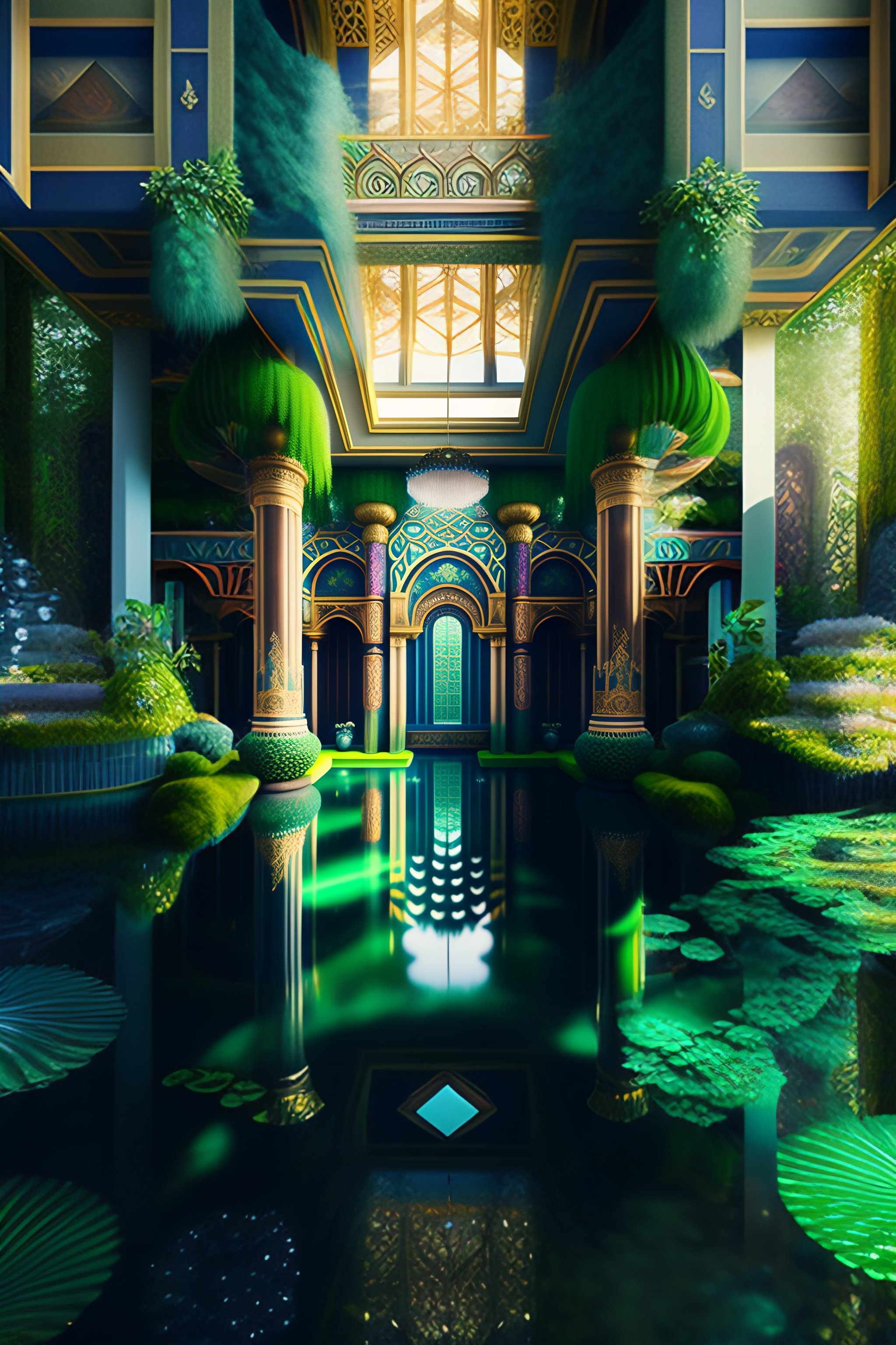 Lexica - Photoreal render, sprawling bathhouse-mansion-palace of ...