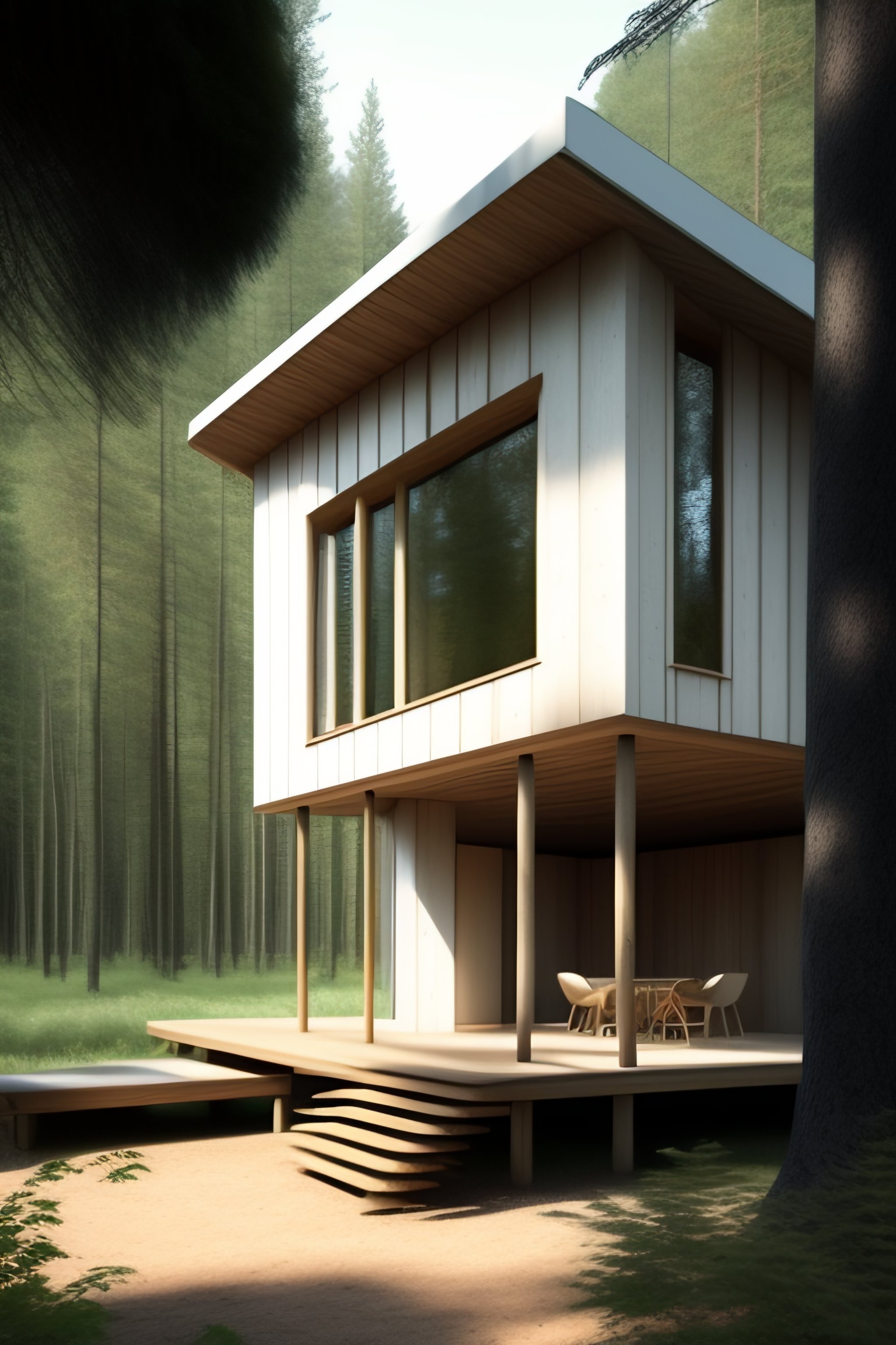 Lexica - Maison design futur foret blanc bois