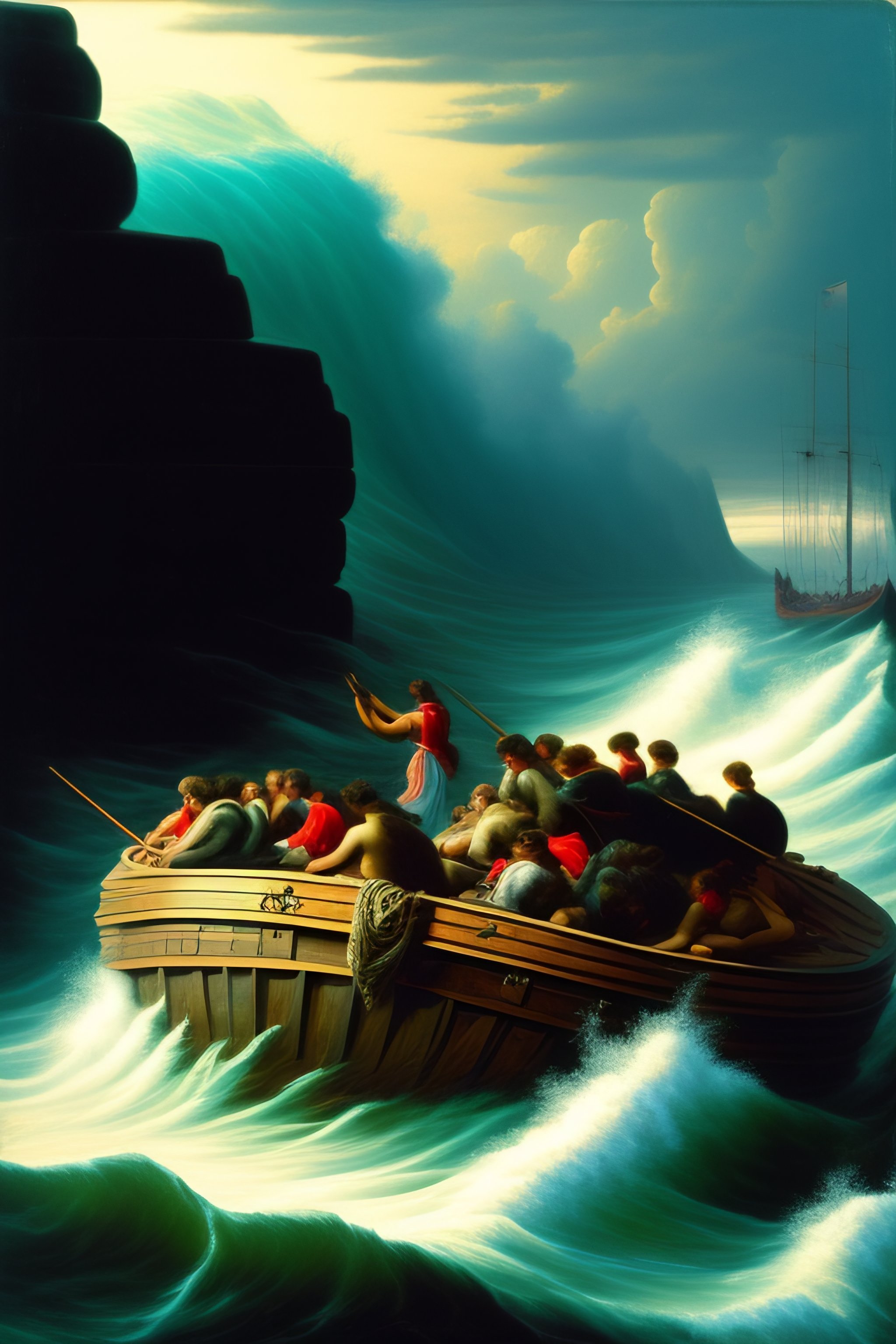 Lexica - This painting depicts a dramatic scene in which a group of ...
