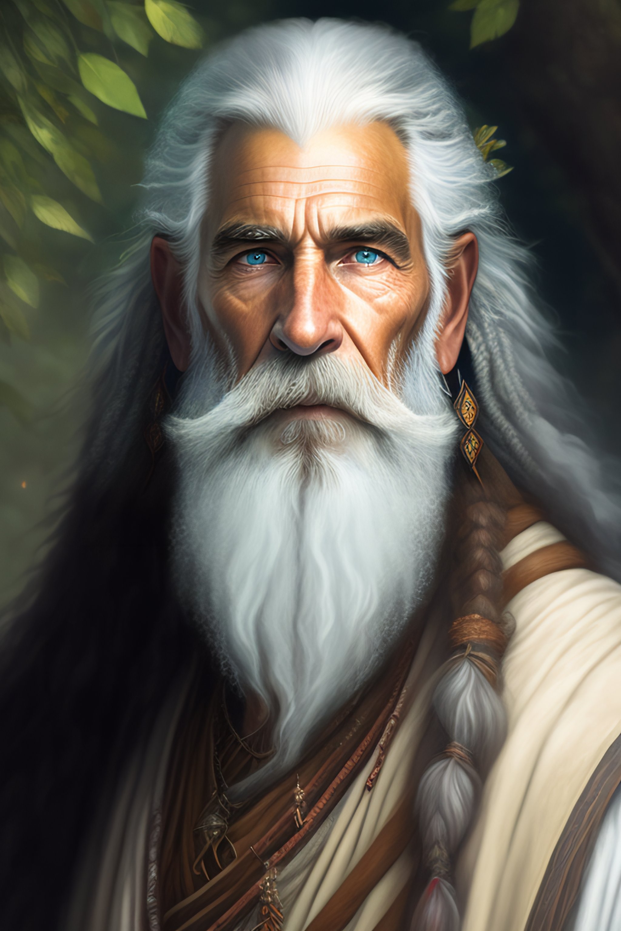 Lexica - Portrait of scruffy skinny ancient male druid in rags with ...