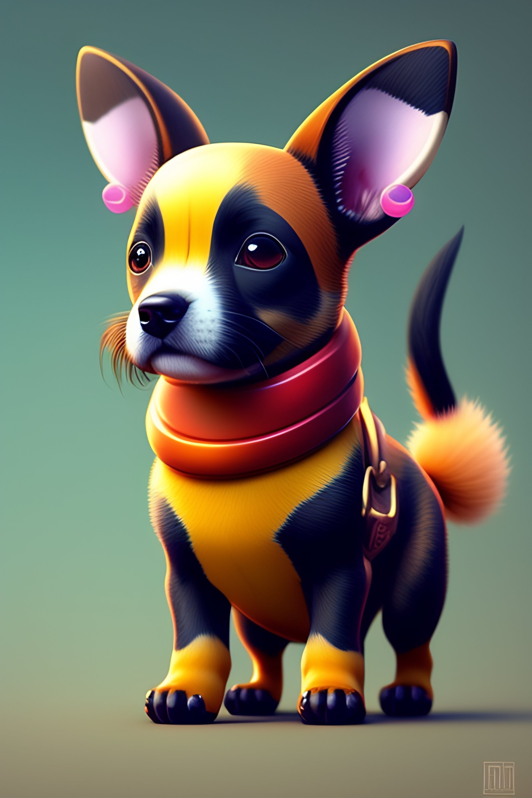 Lexica - Cute and adorable cartoon ciber punk dog, fantasy, dreamlike ...