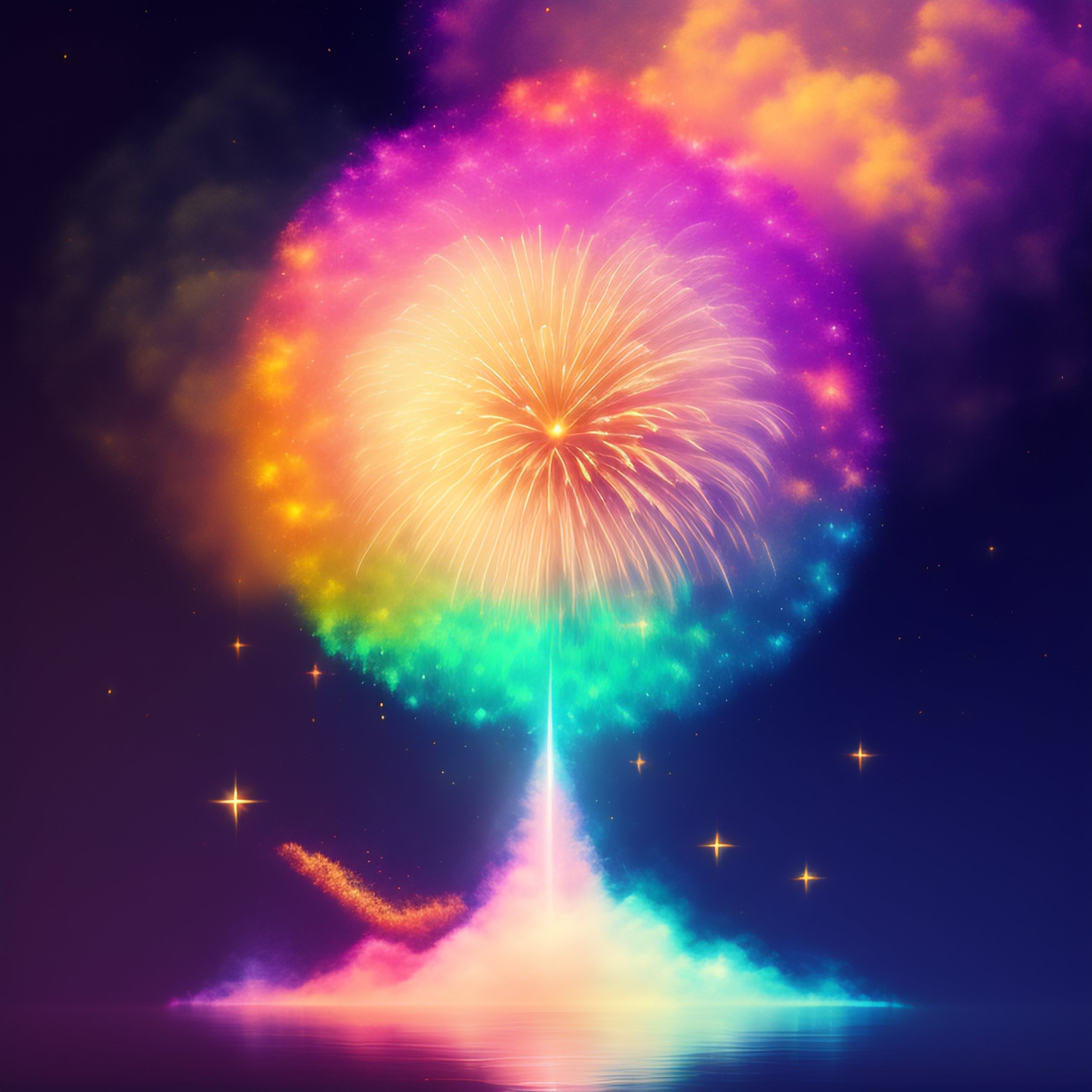 Lexica - New year fireworks, pastel colors aesthetic, digital art