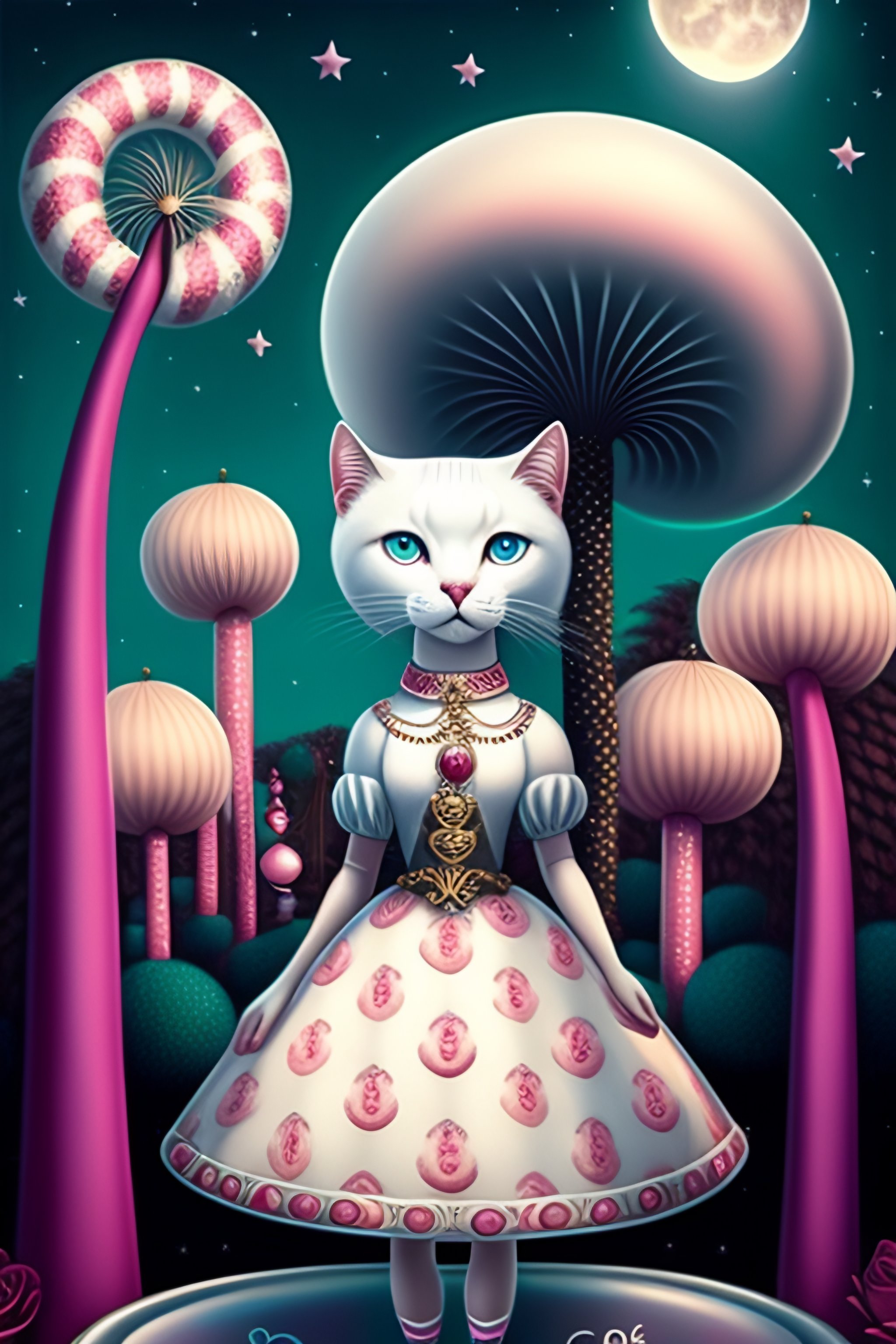 Lexica - Mark ryden. retro pop art comic anthropomorphic white cats ...