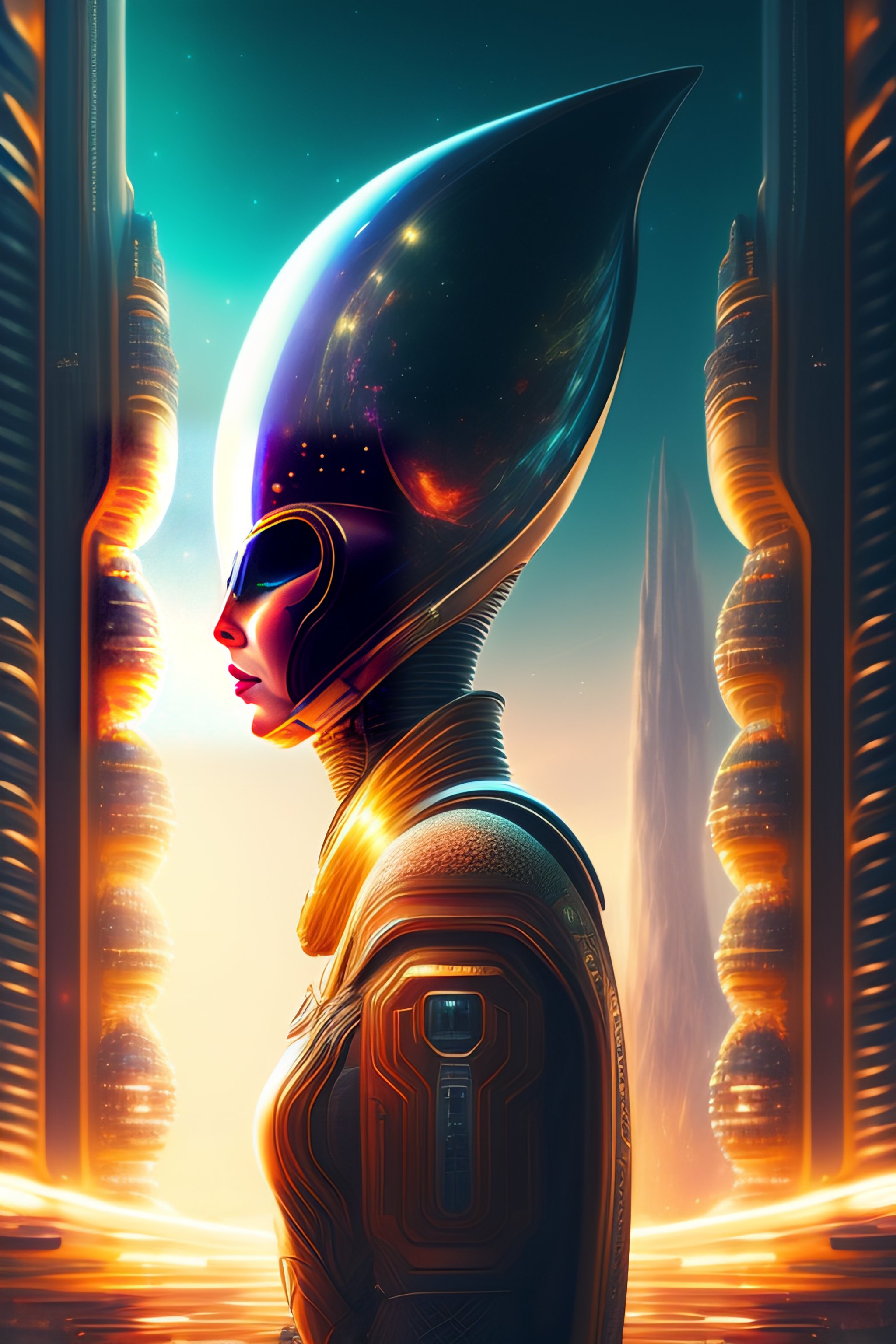 Lexica - Hyperdetailed full Body portrait of a non-human alien in a ...