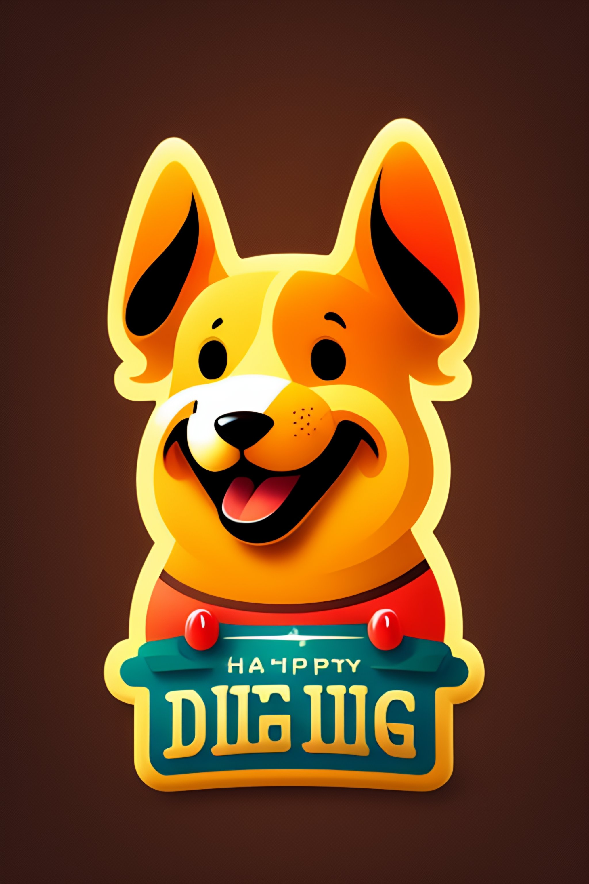 Lexica - A happy cute dog. Simple hot dog Business logo. Dog turns into ...