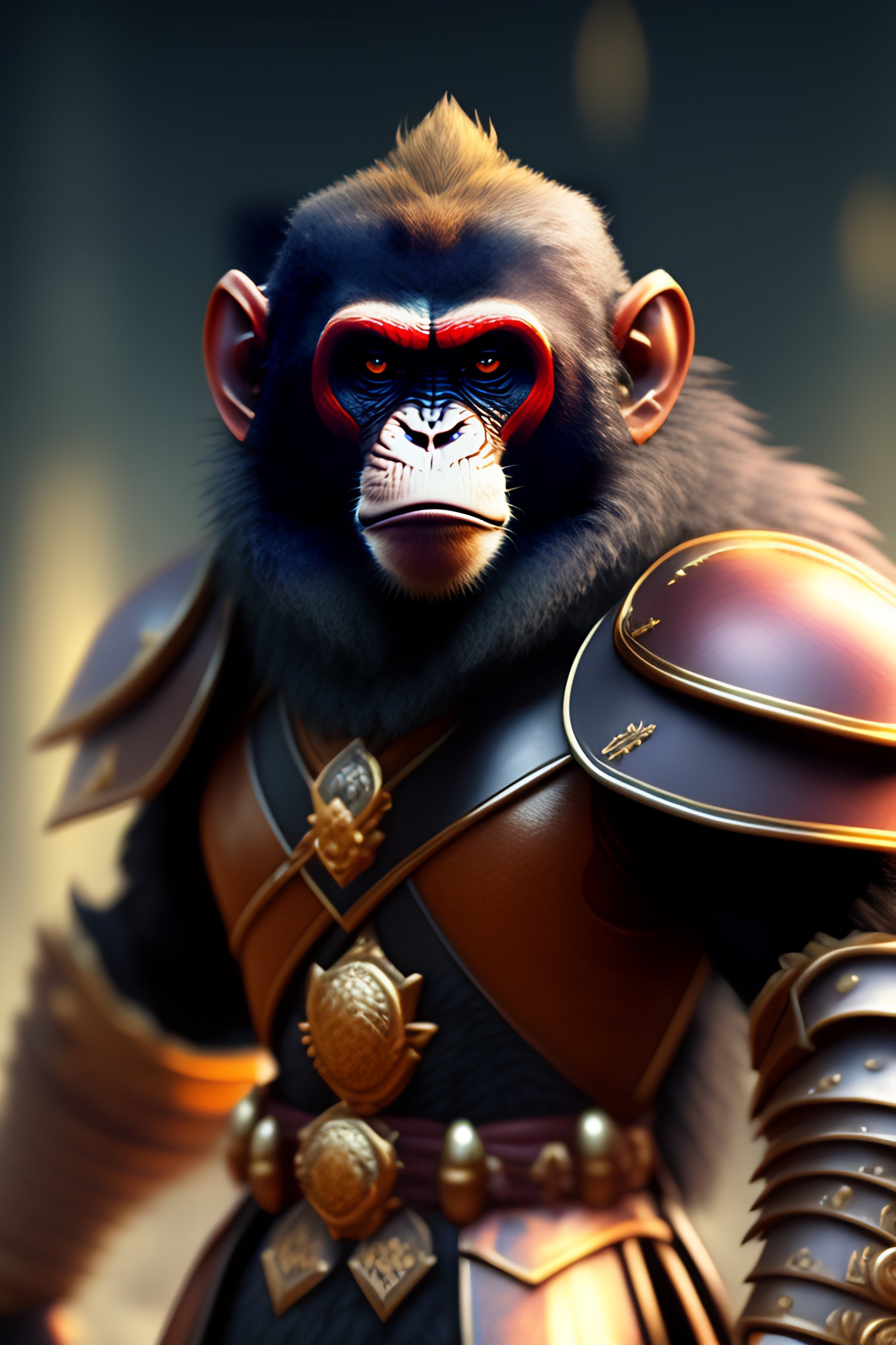 Lexica - Monkey Armored, detailed, Rpg style