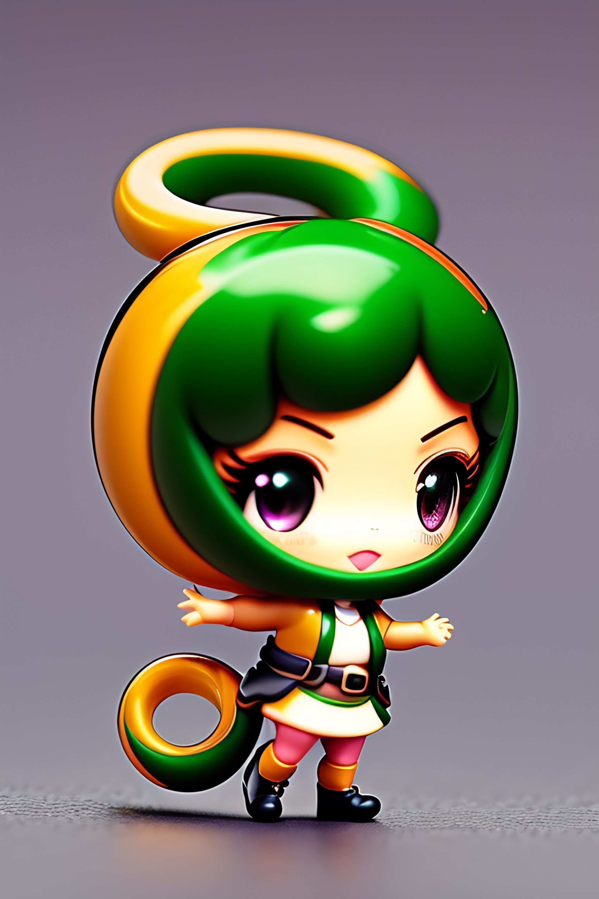Lexica - Cute chibi snake dancing