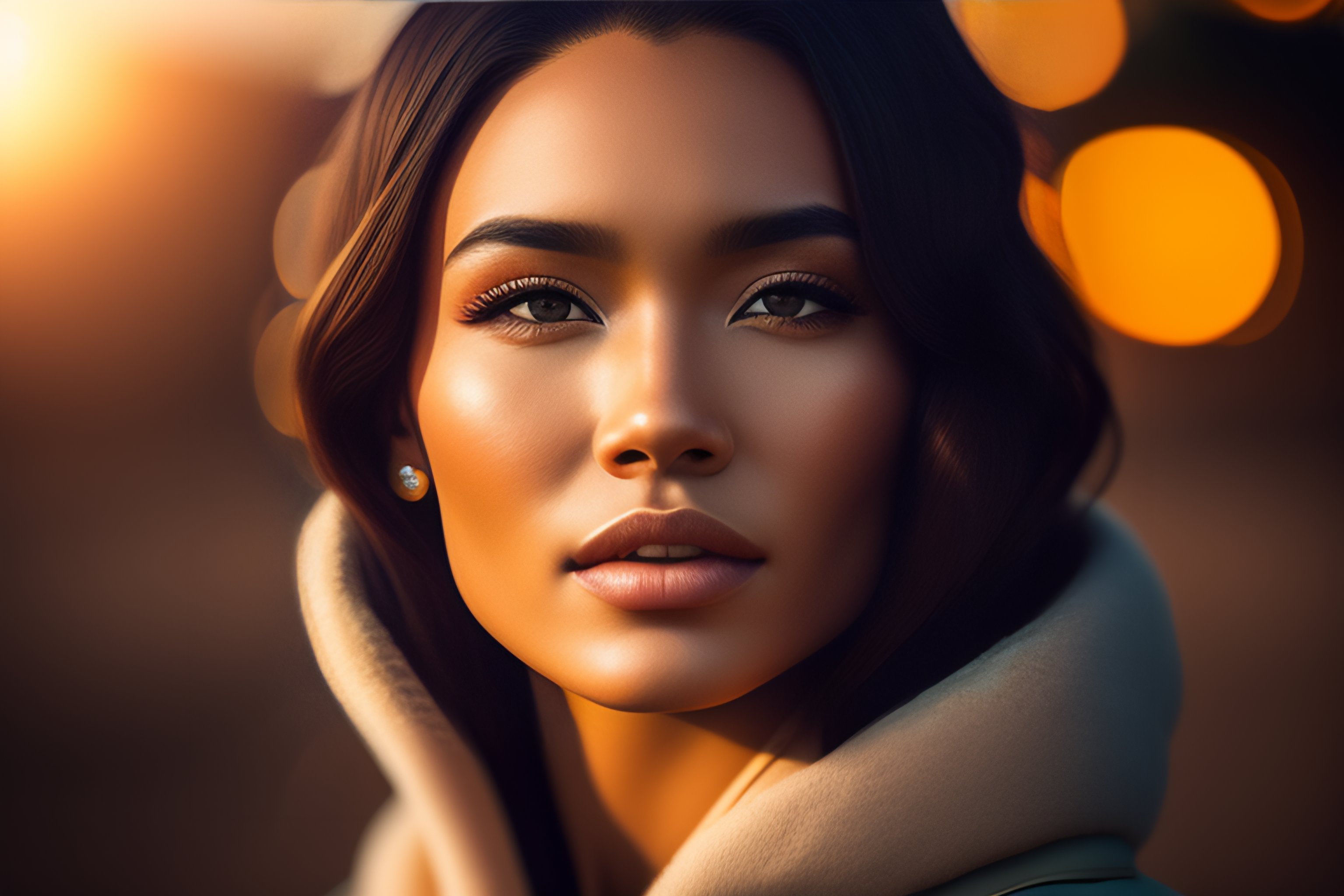 Lexica - Half body vintage portrait of a gorgeous light skin inuit ...