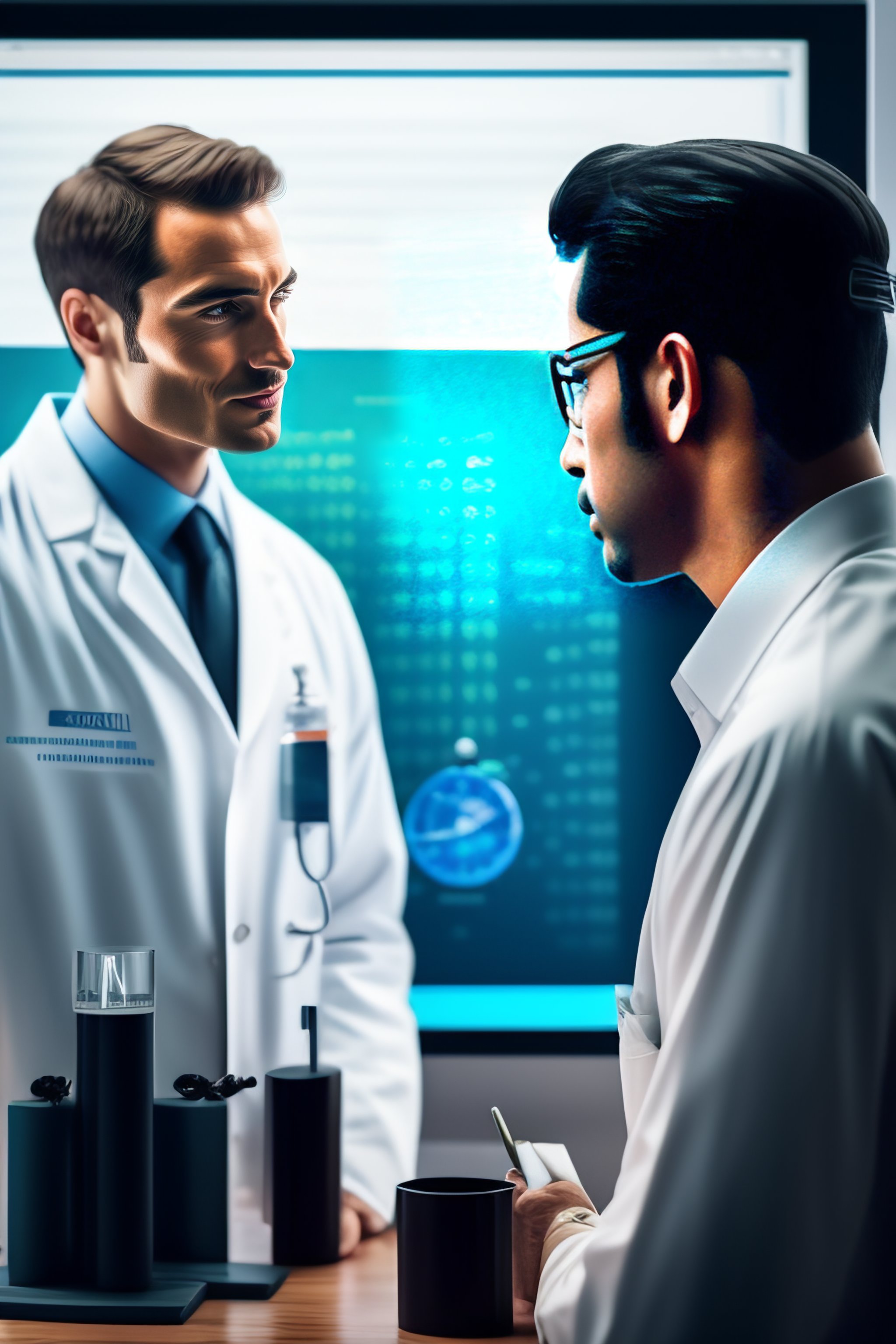 Lexica - Two scientists discussing a math problem