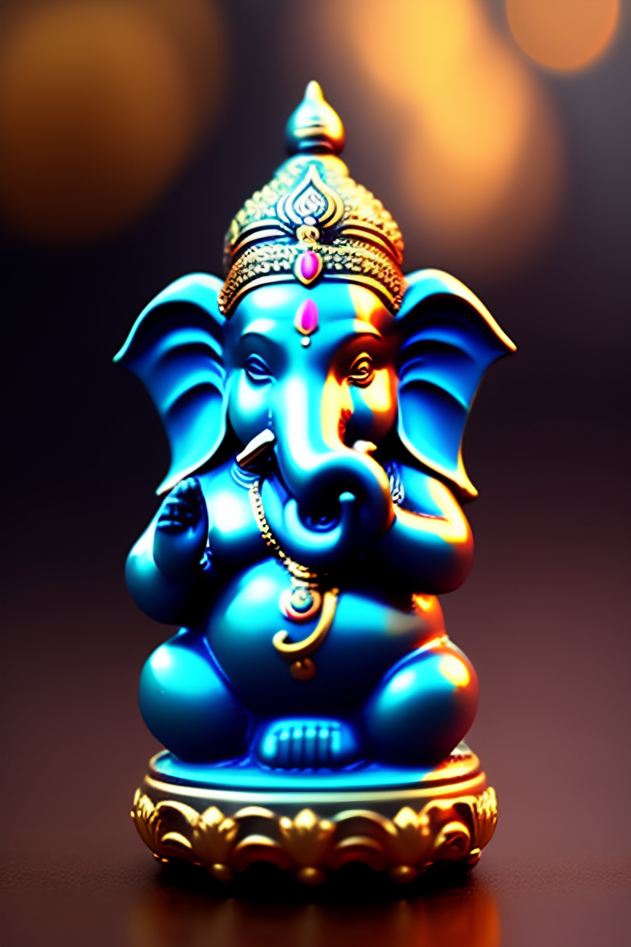 Lexica - Beautiful shri lord ganesha small cute statue blue colour with ...