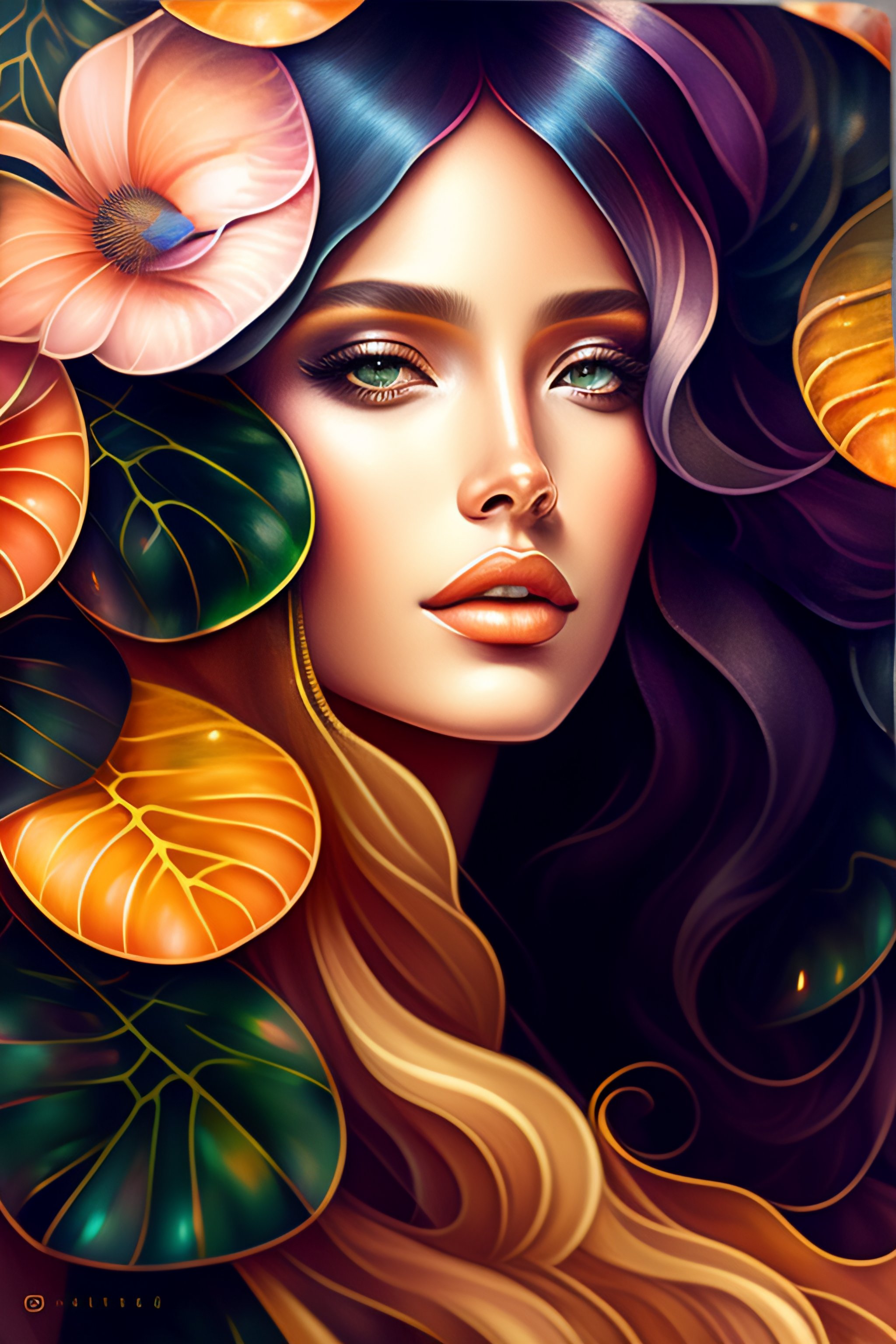 Lexica - Fashionable queen of the monstera, symmetrical face, artgerm ...