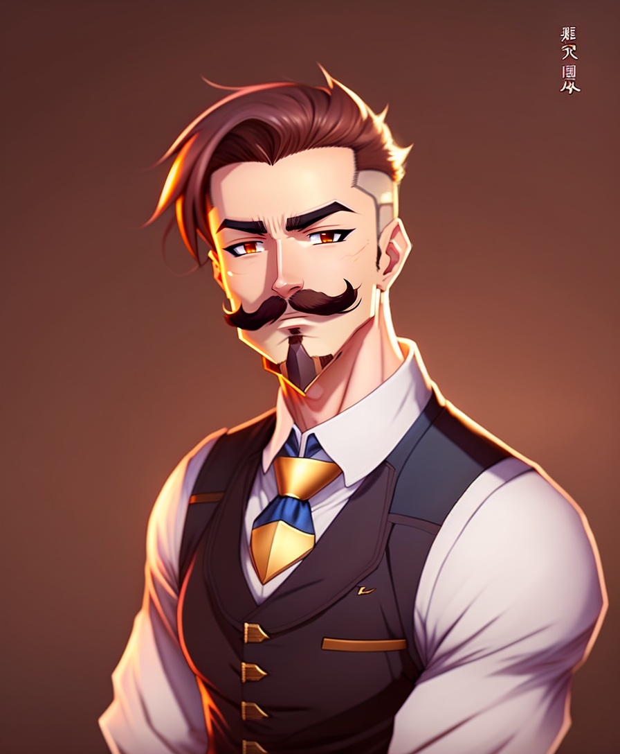 Lexica - Anime, cartoon, AoT, mustache, goatee