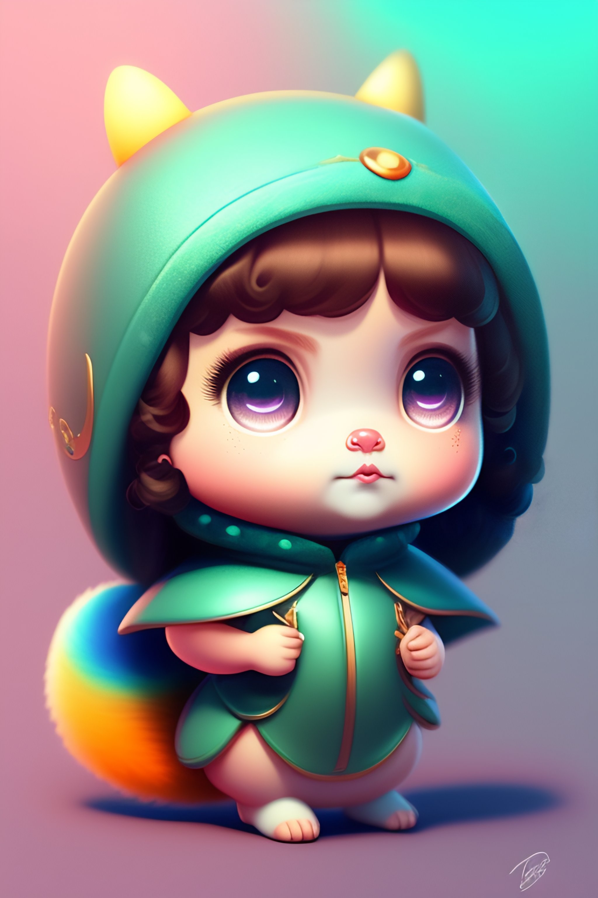 Lexica - Cute and adorable cartoon fluffy baby rhea, fantasy, dreamlike ...