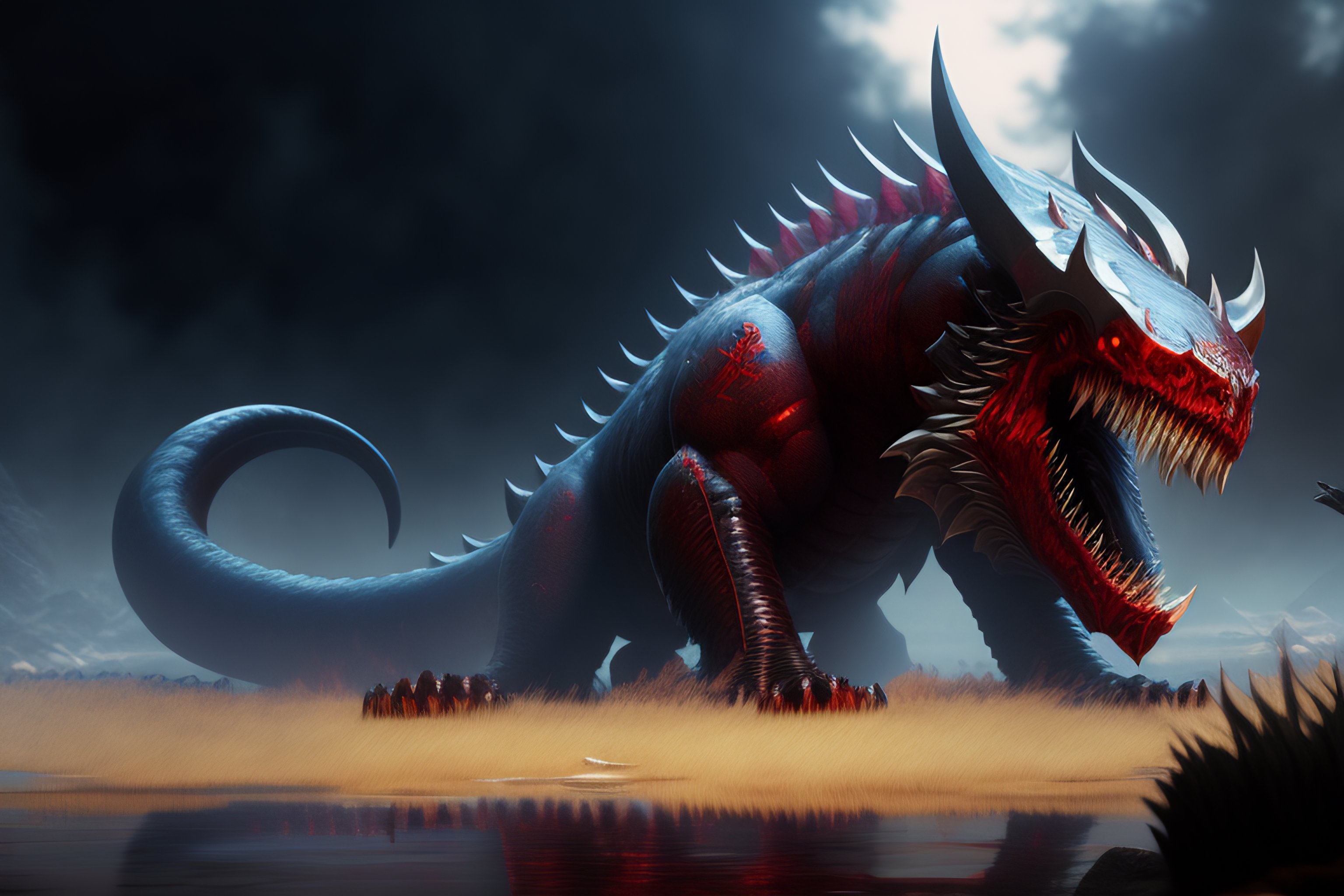 Lexica - Carcass of a monster. The monster is killed by a sword and it ...