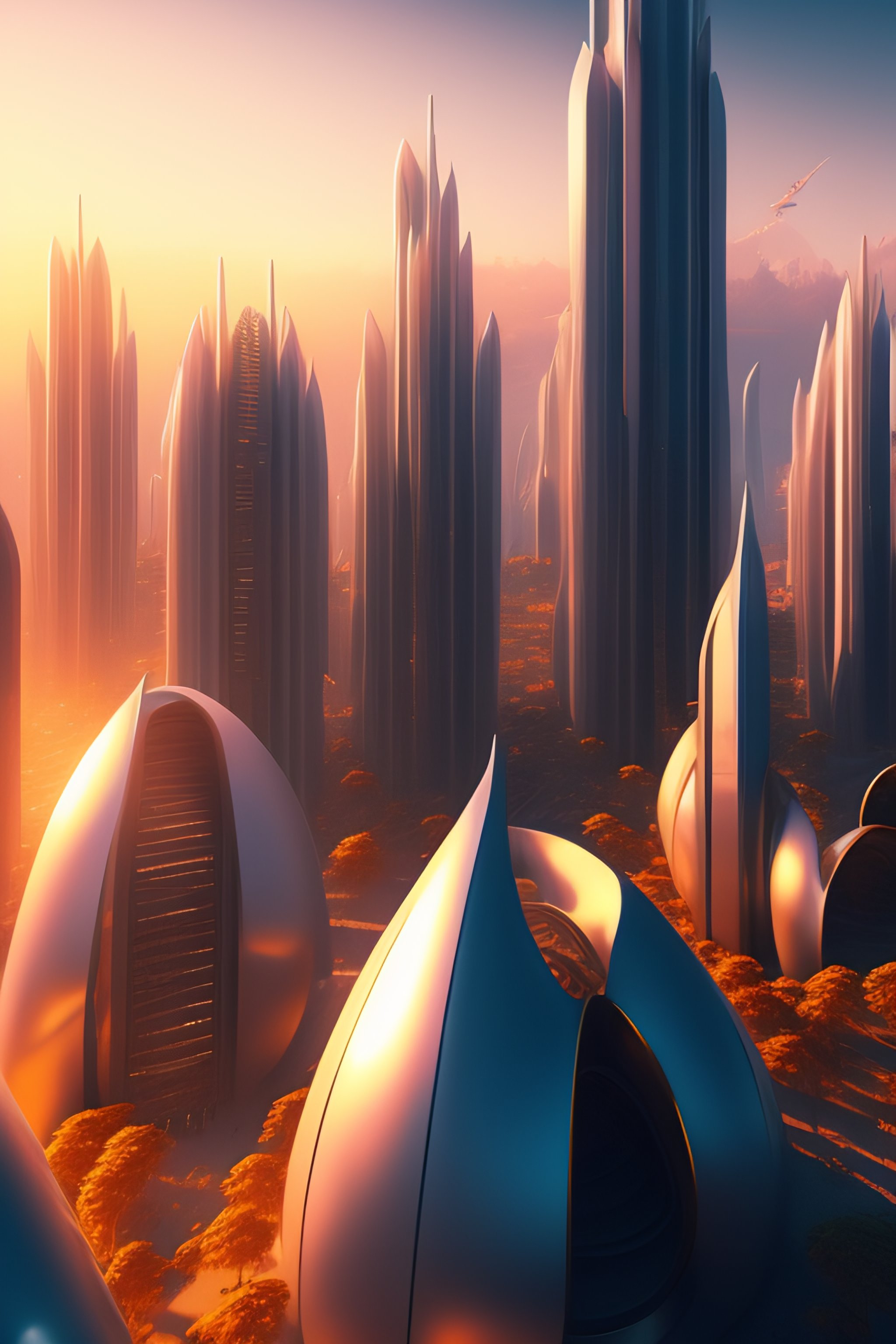 Lexica - Aerial view of a futuristic sci-fi city made of white ...