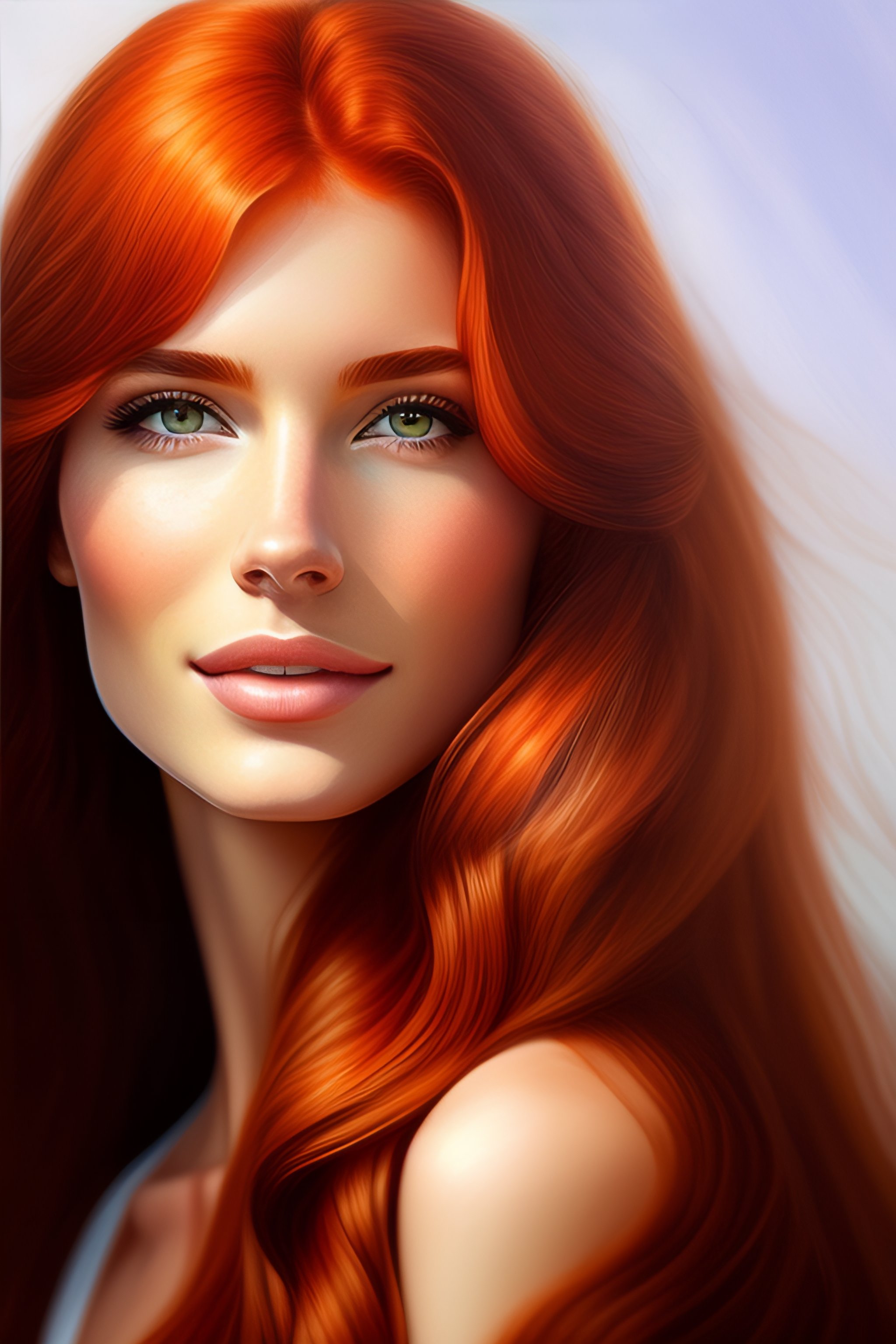 Lexica - Portrait draw beautiful girl redhead