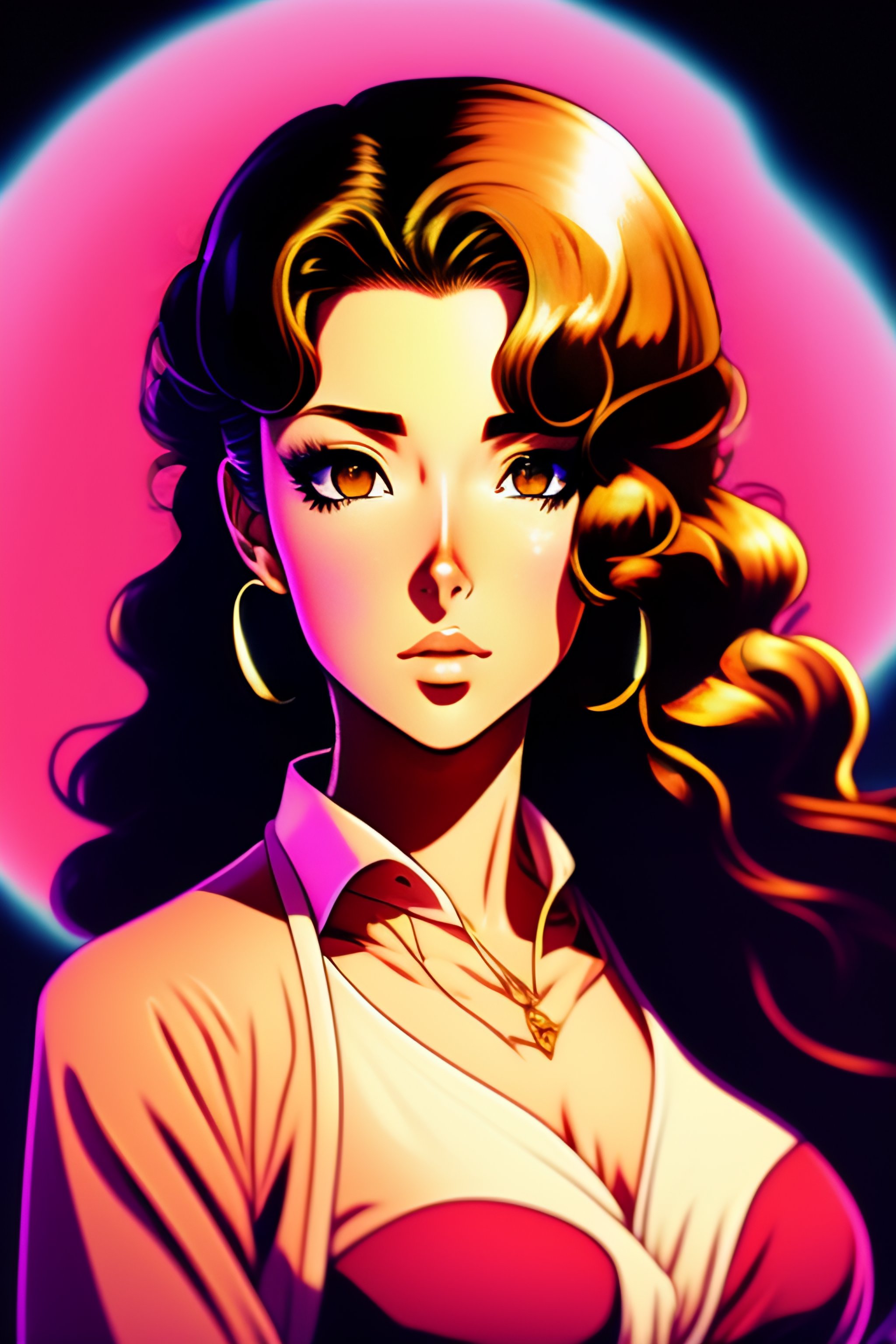 Lexica - Vintage 90's anime style, dramatic lighting, girl, drowing, tabs