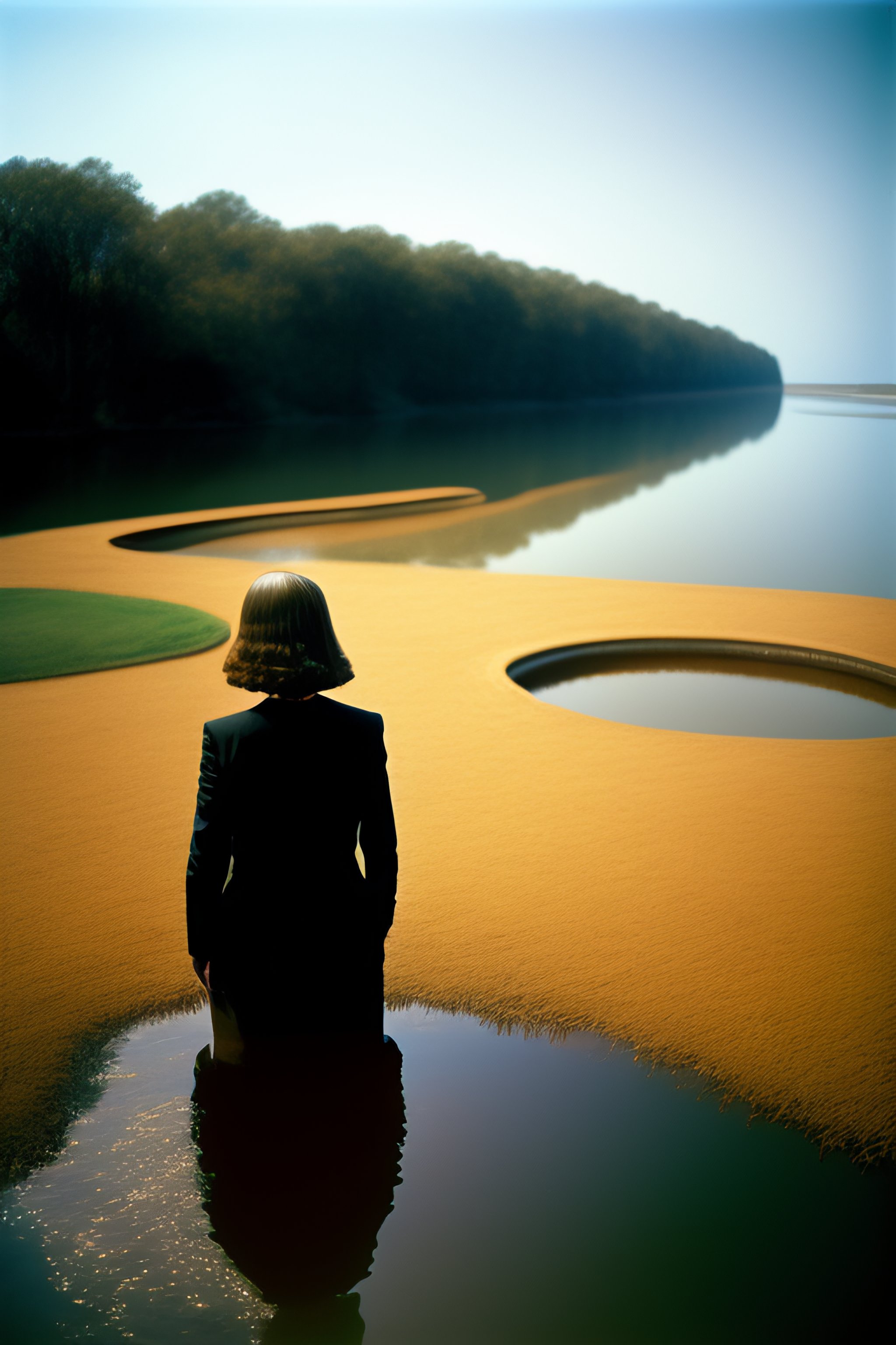 Lexica - Alex Webb photography , casual woman while tying the water ...
