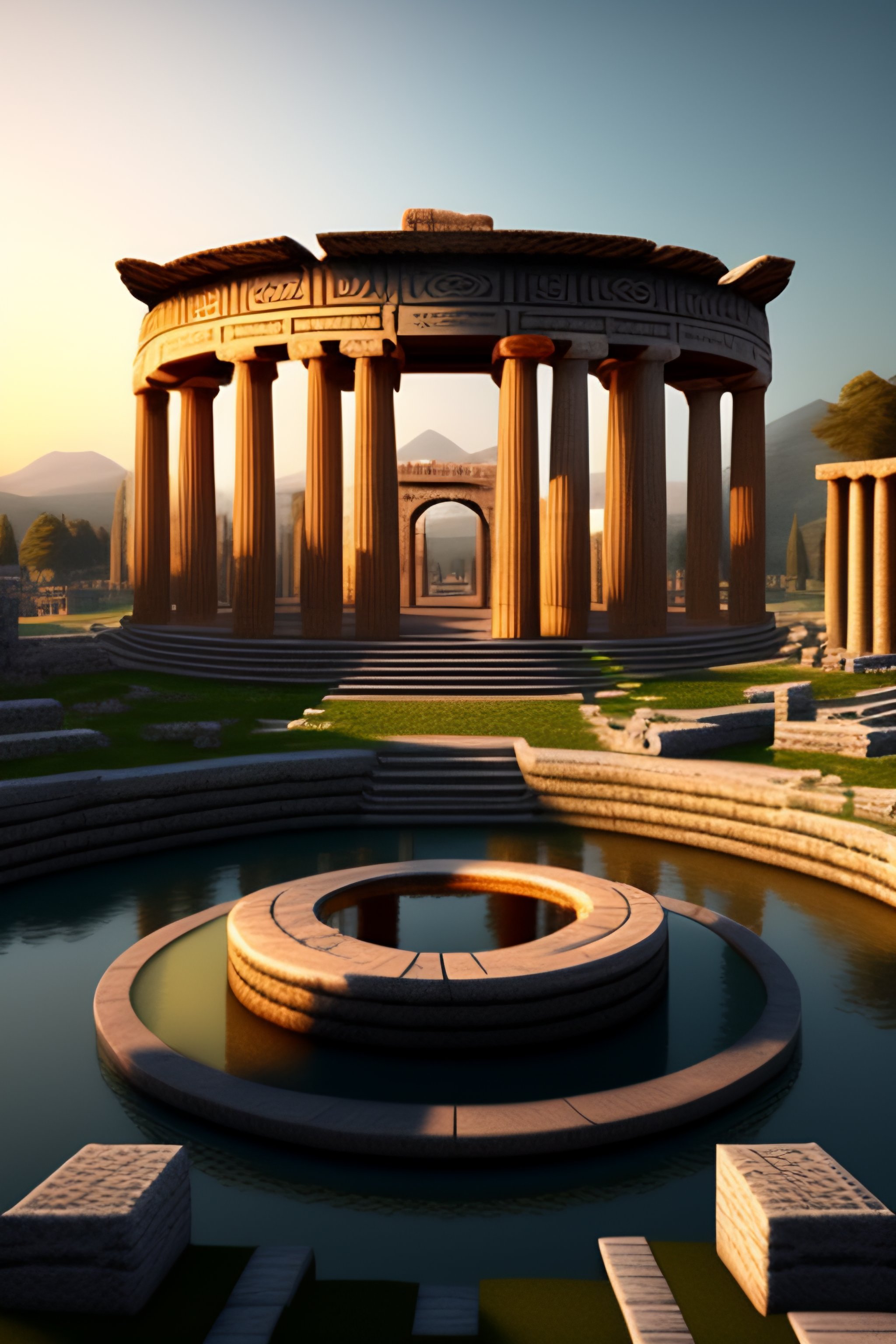 Lexica - Circular agora temple of ancient greece leading to virtual ...
