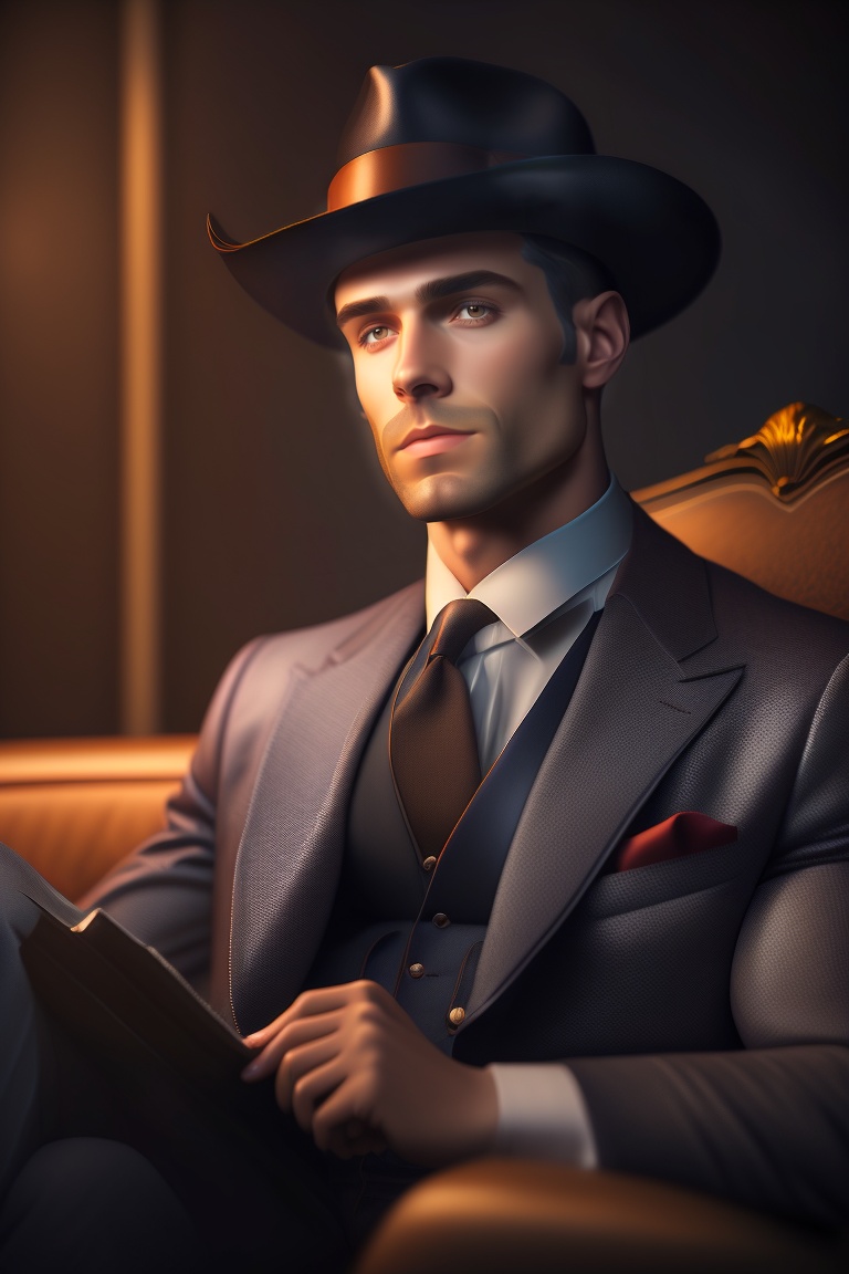 Lexica - A detective sitting on a couch in a dark room, looking at ...