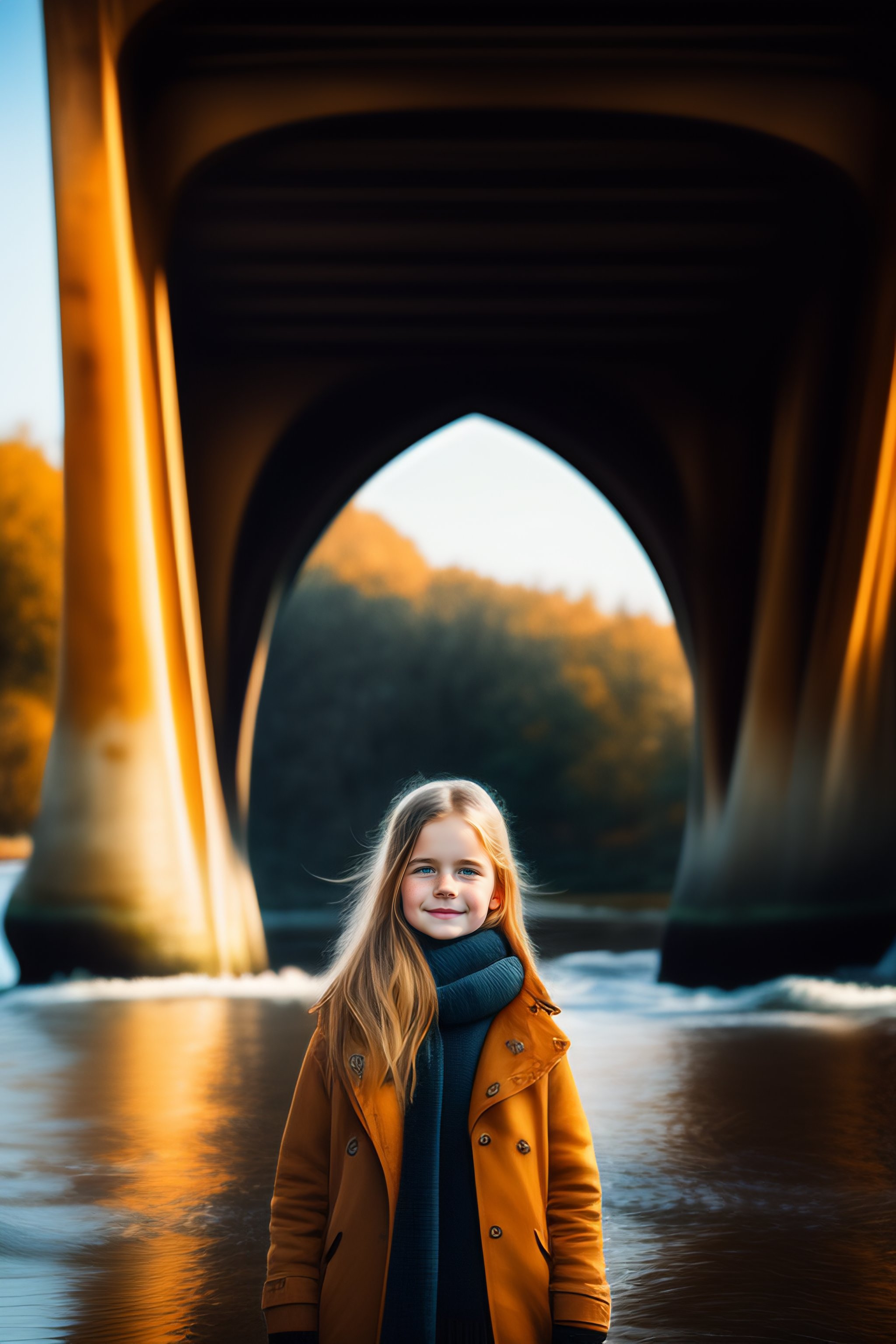 Lexica - Portrait of girl under the bridge