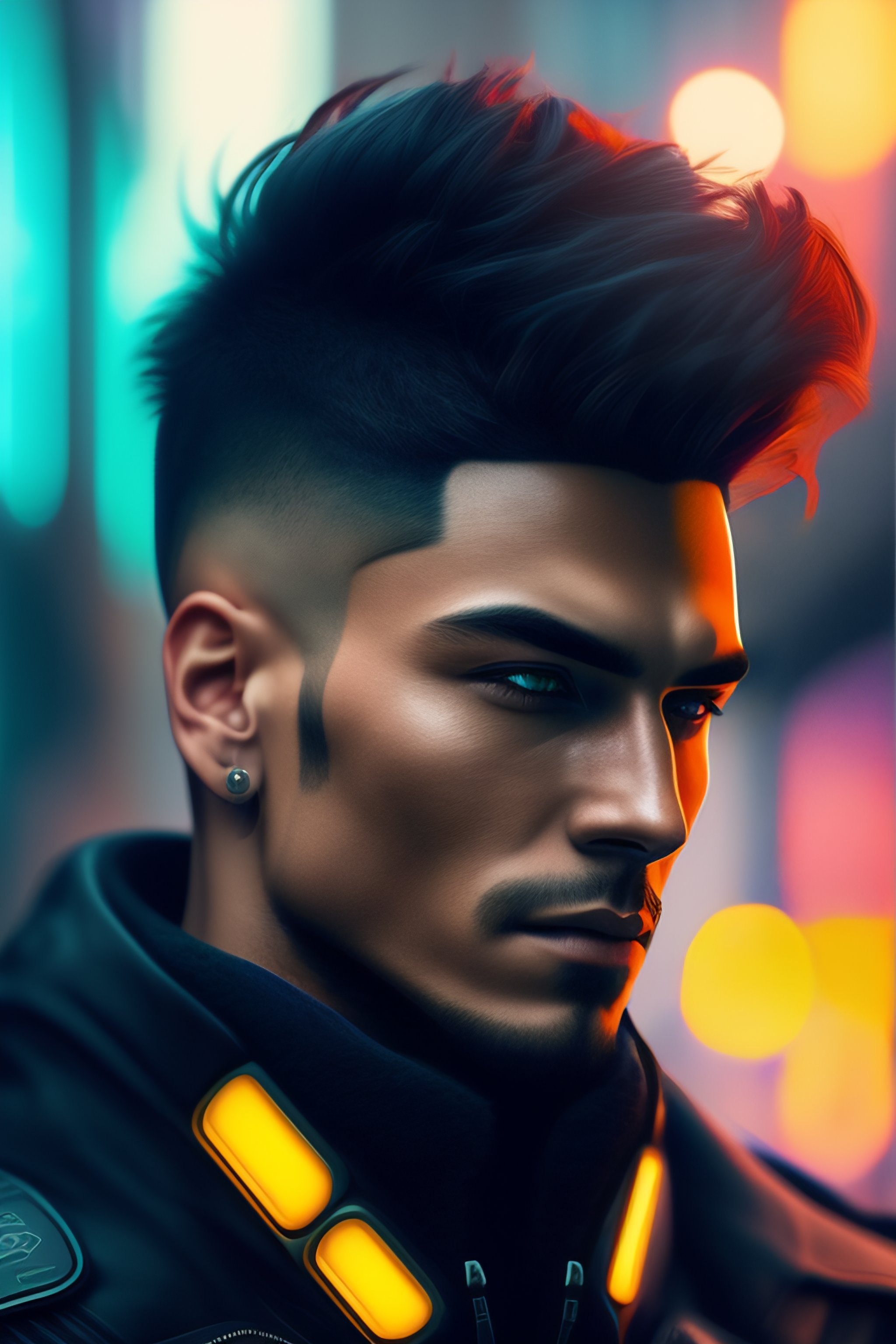 Lexica - Portait men cyberpunk