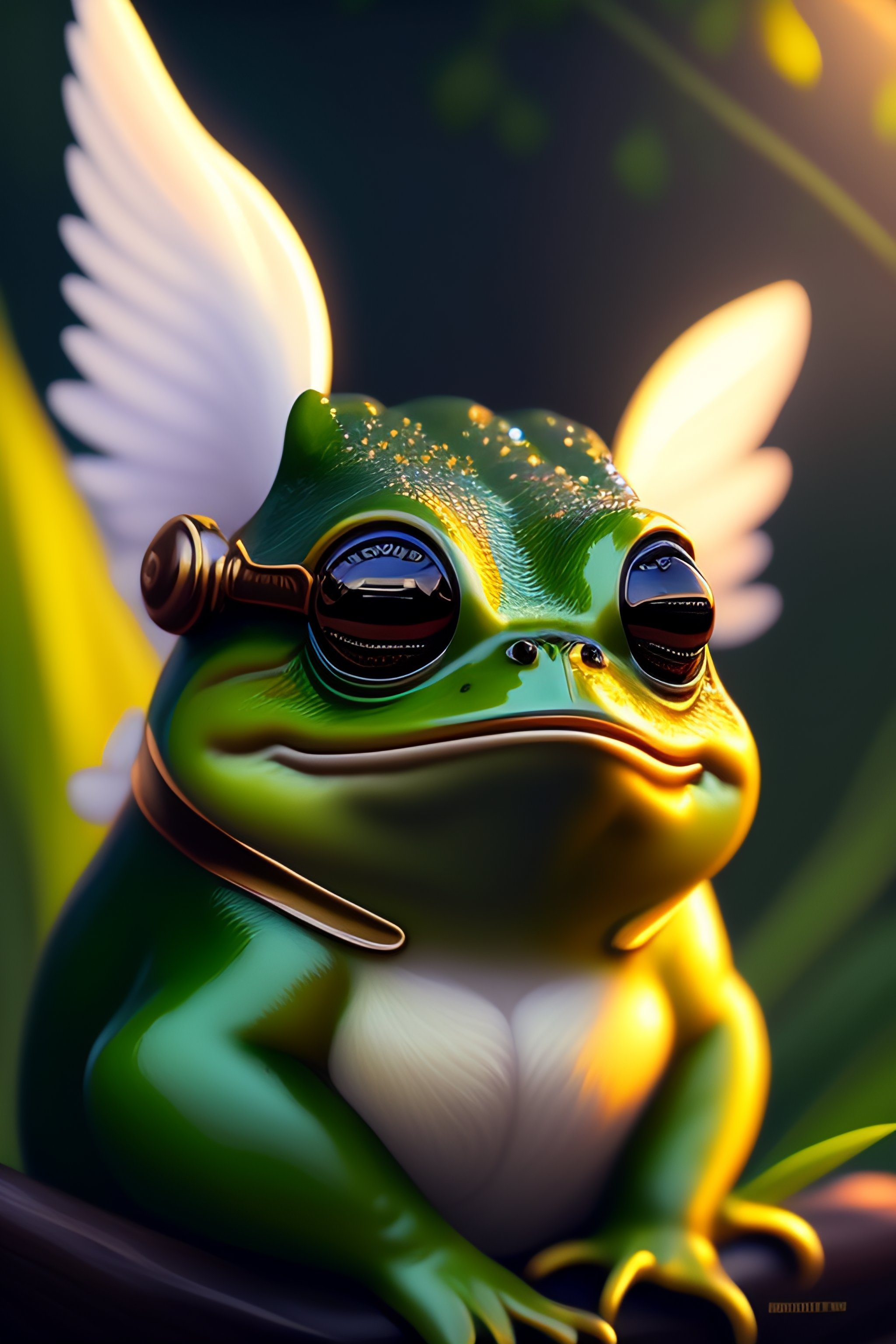 Lexica - Pepe the frog as a angel of death, anatomy, bathing in light ...