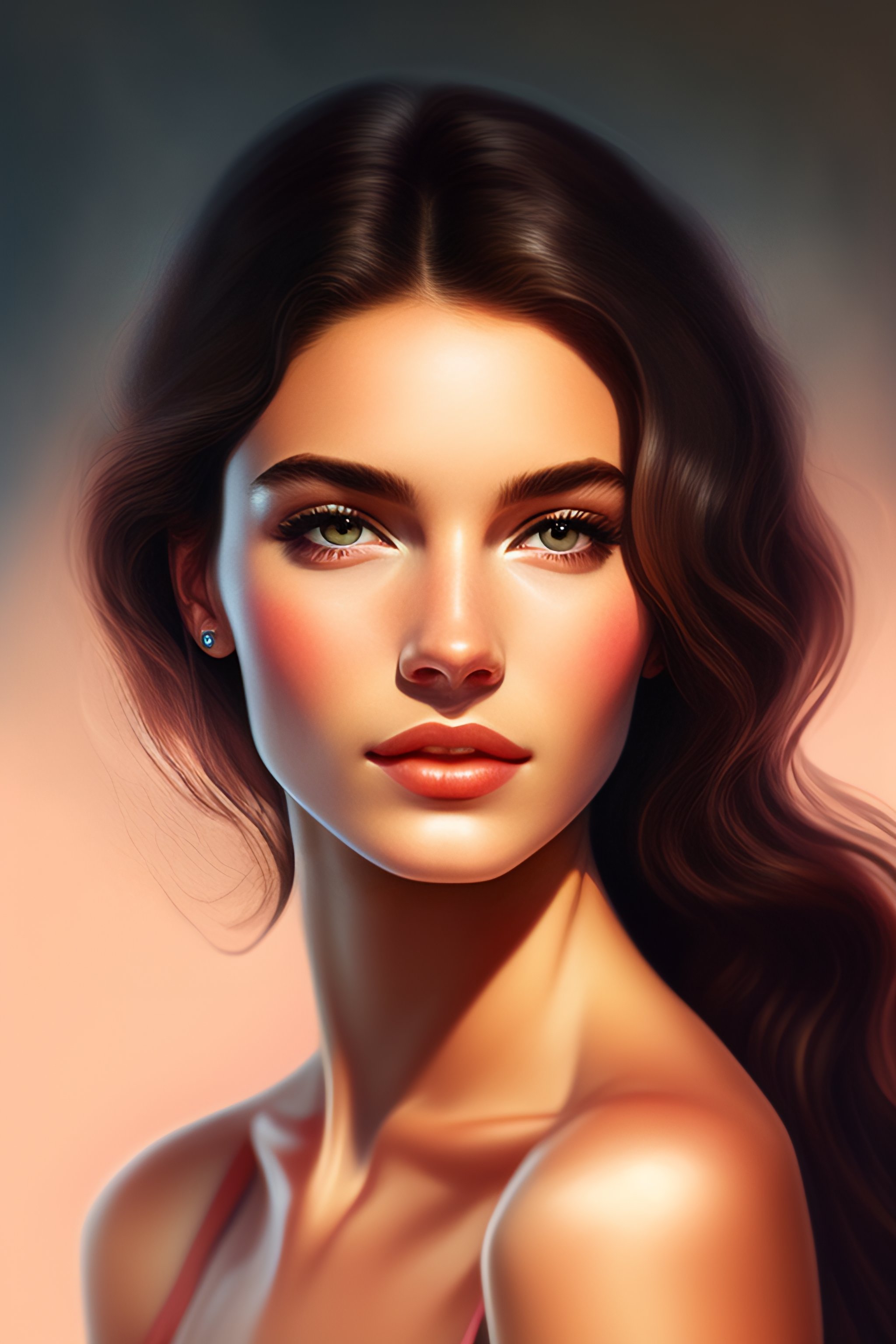 Lexica - Woman, analog style, valentines girl, matte digital painting. partially, delicate face ...