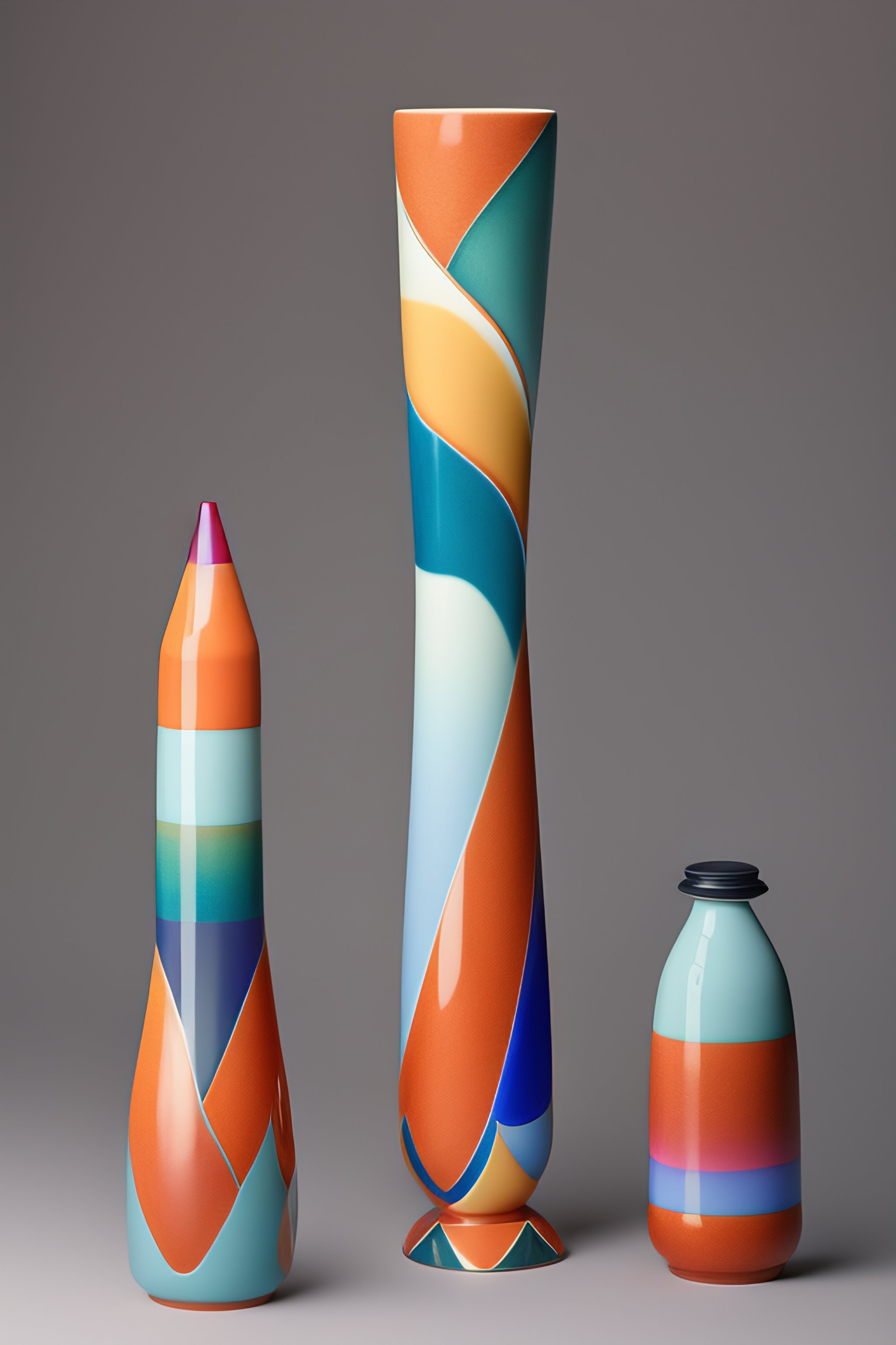 Lexica - Beautiful ceramics studio photograph of a colorful geometric ...