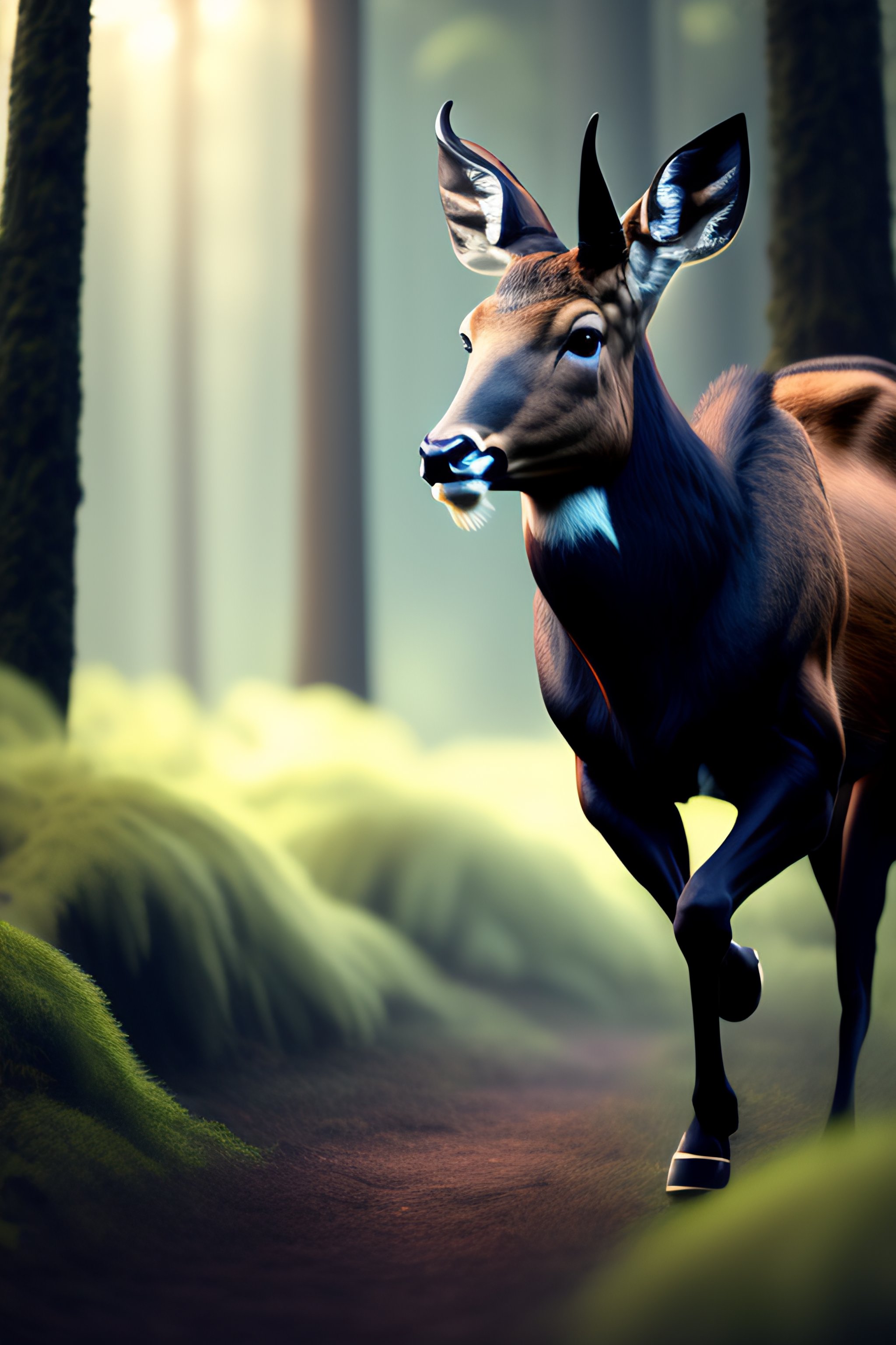 Lexica - A large, deer-like creature with shimmering, completely black ...