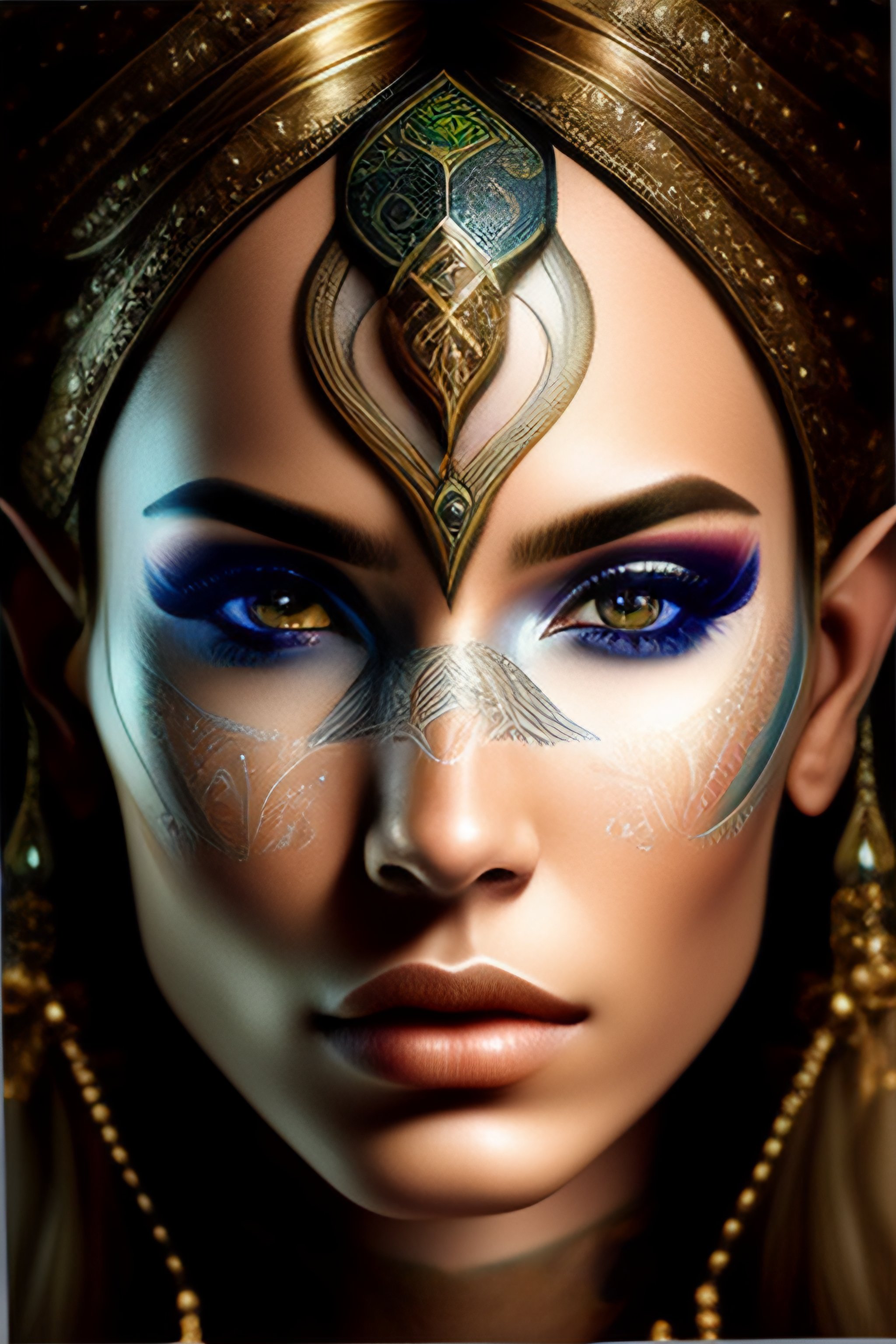 Lexica - Close up portrait of a beautiful human elf crossbreed,detailed ...