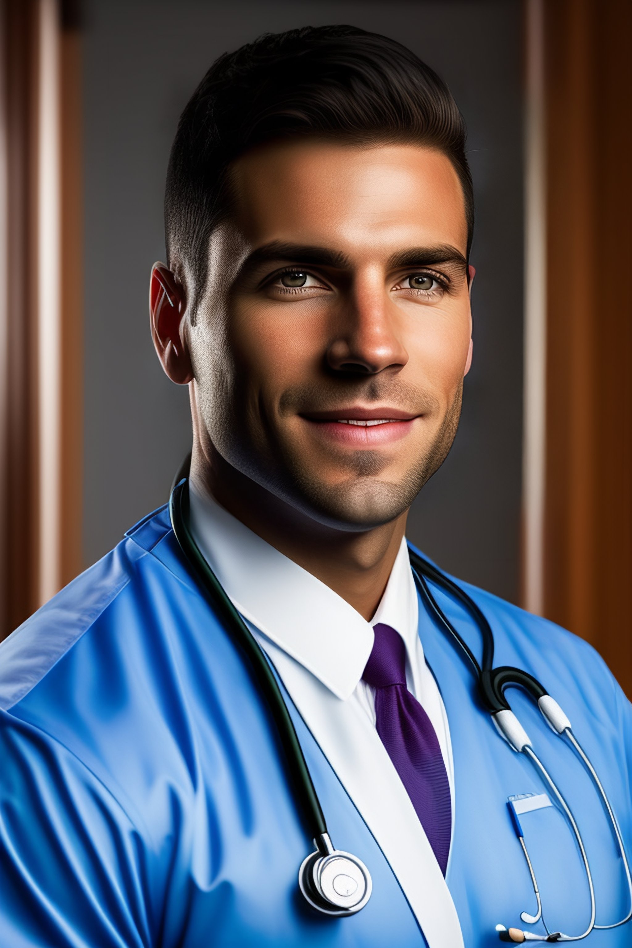 Lexica - Portrait of a male nurse working in the united states