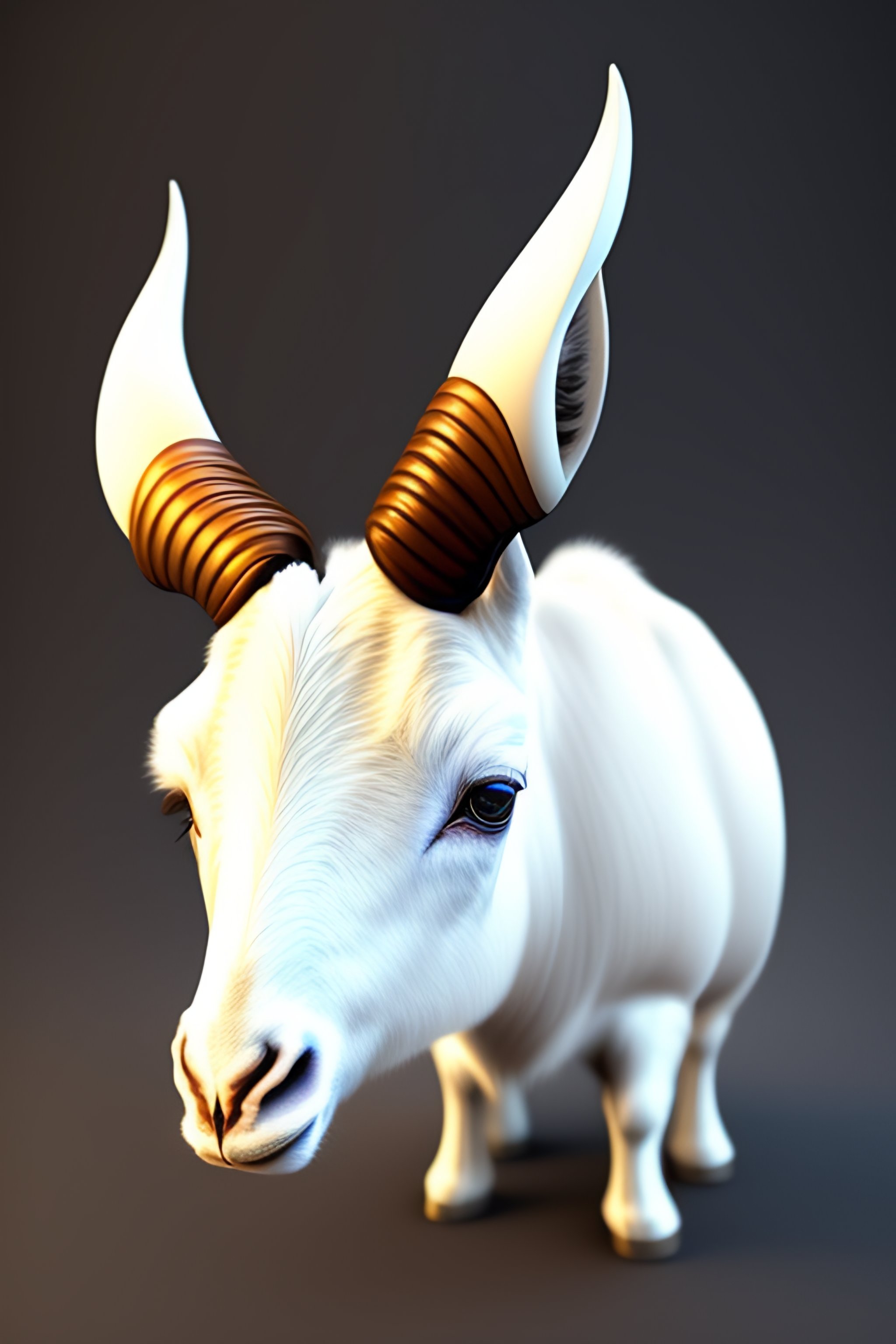 Lexica - Sculpted smooth wooden shiny goat skull white background 8k