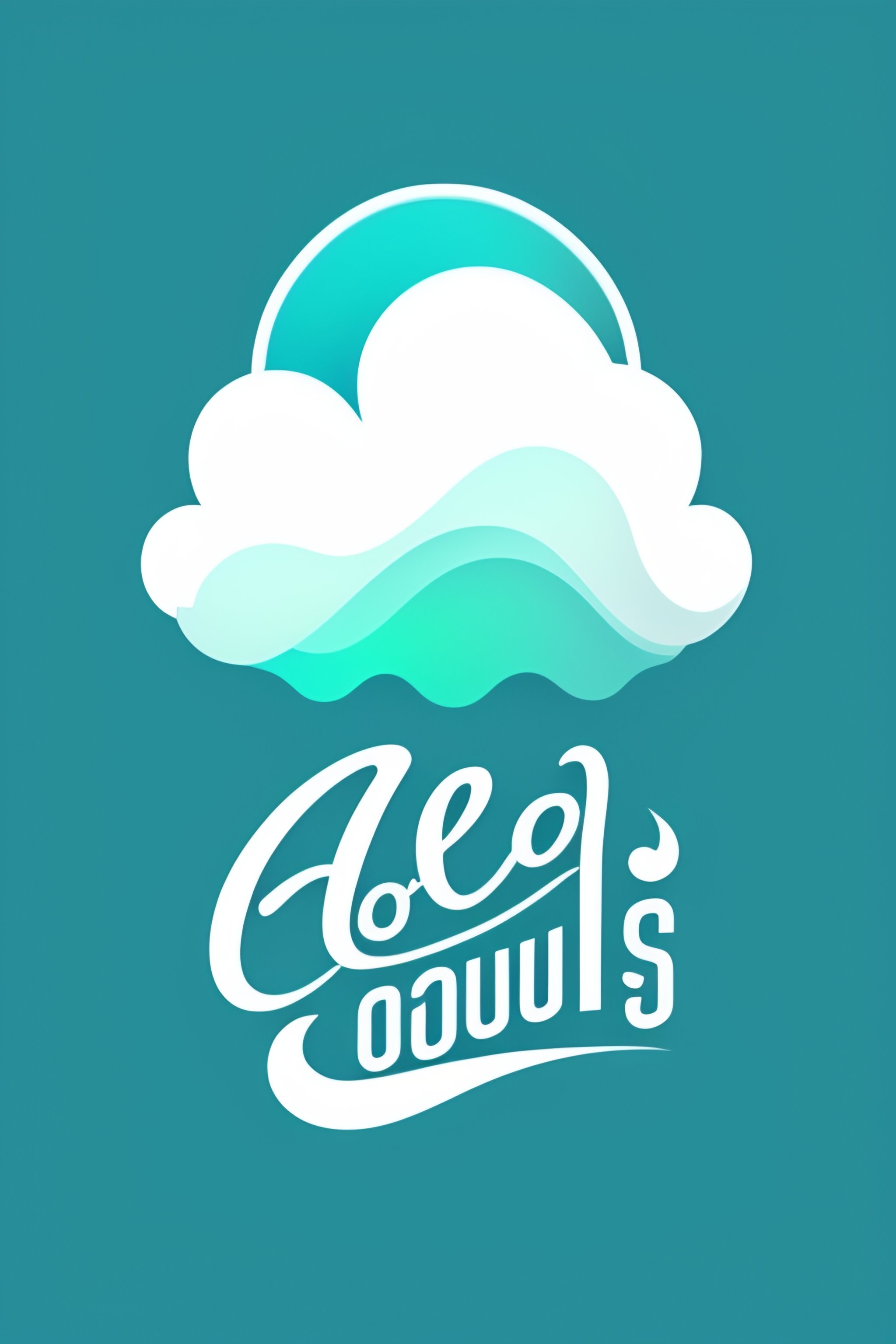 Lexica - Logo aqua clouds with white leaf inside, clean,vector logo ...