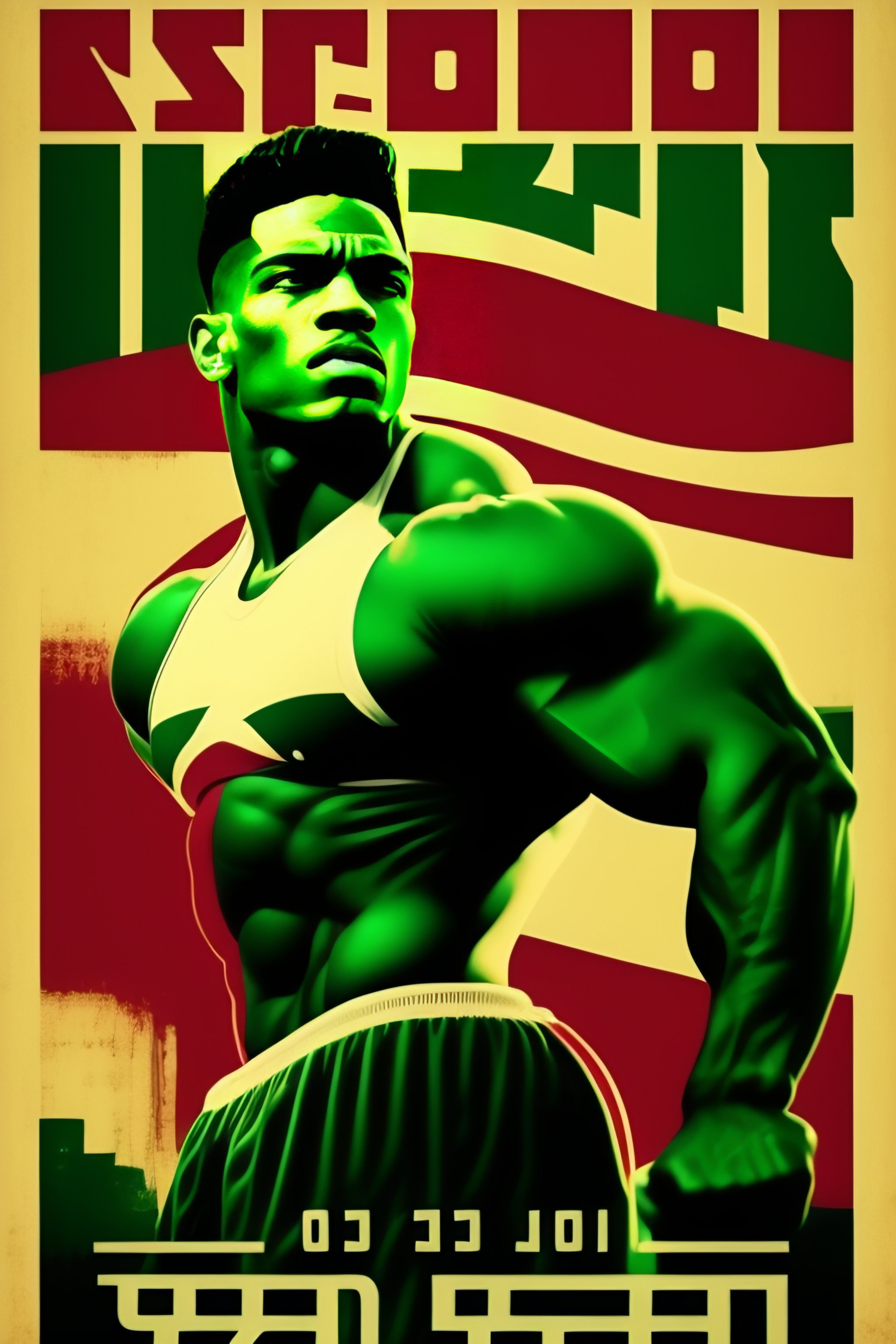 Lexica - Street art poster inspire by communist propaganda, green ...