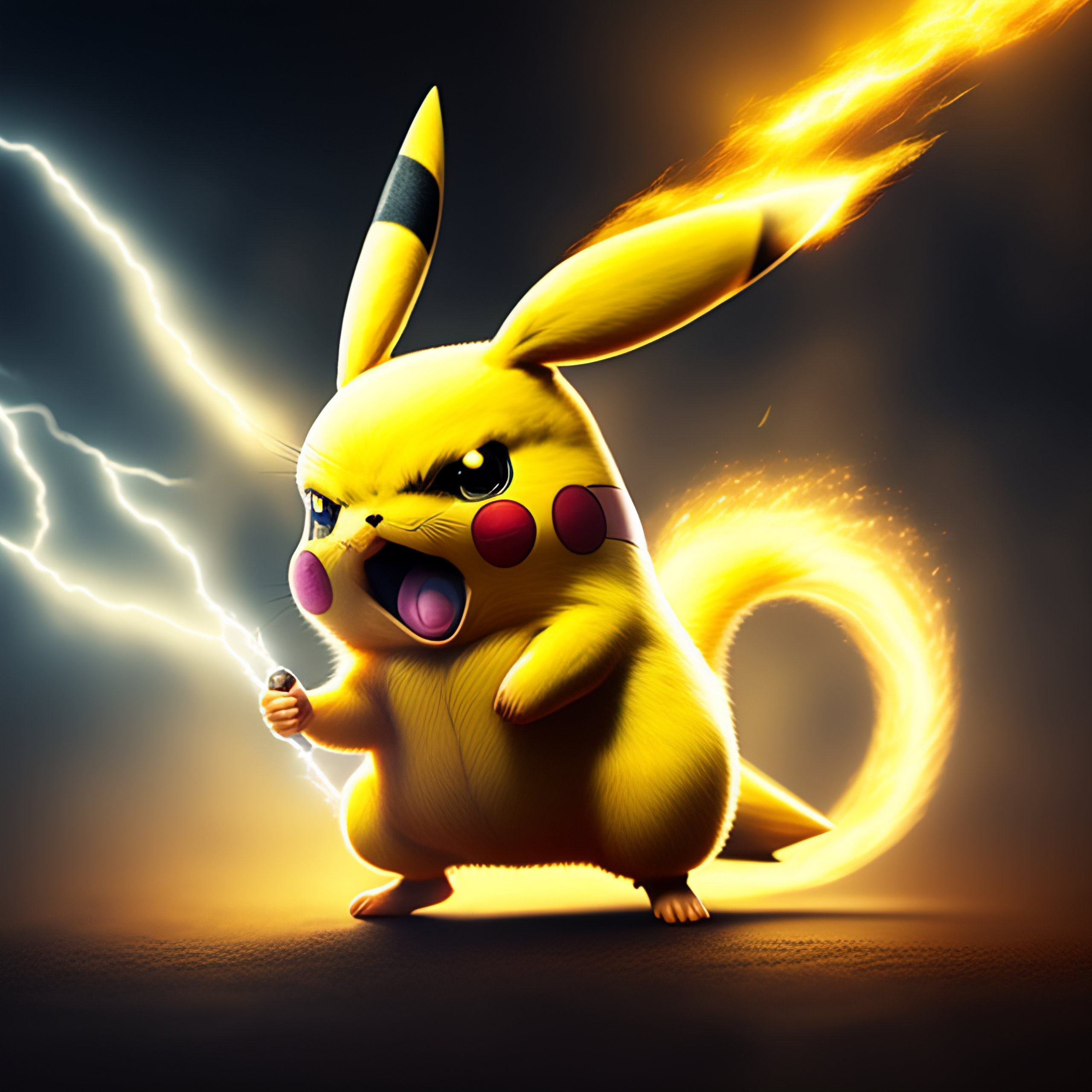 Lexica - Very angry pikachu throwing lightning