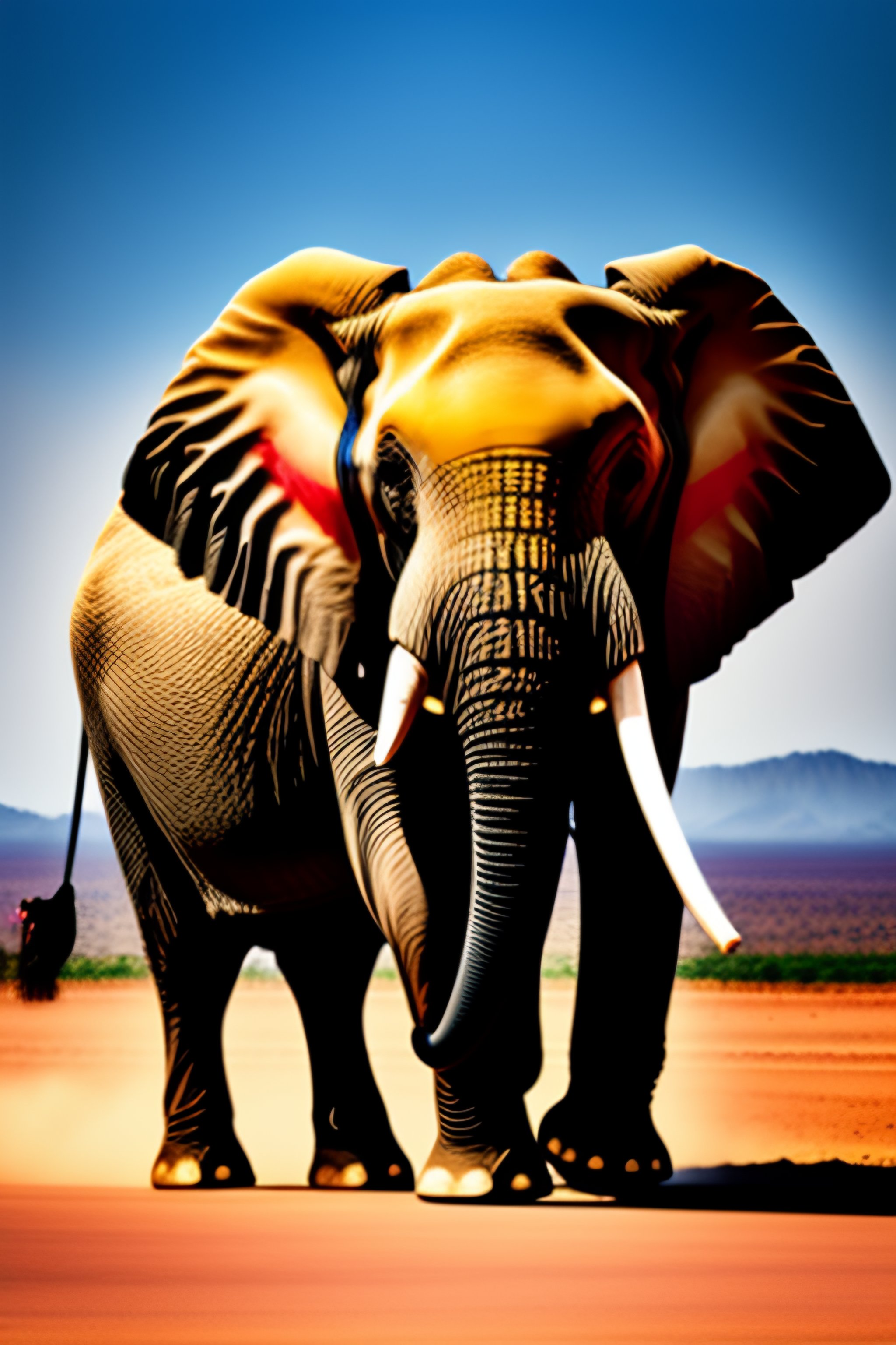 Lexica - Donald j Trump riding an elephant to the Mexican border the ...