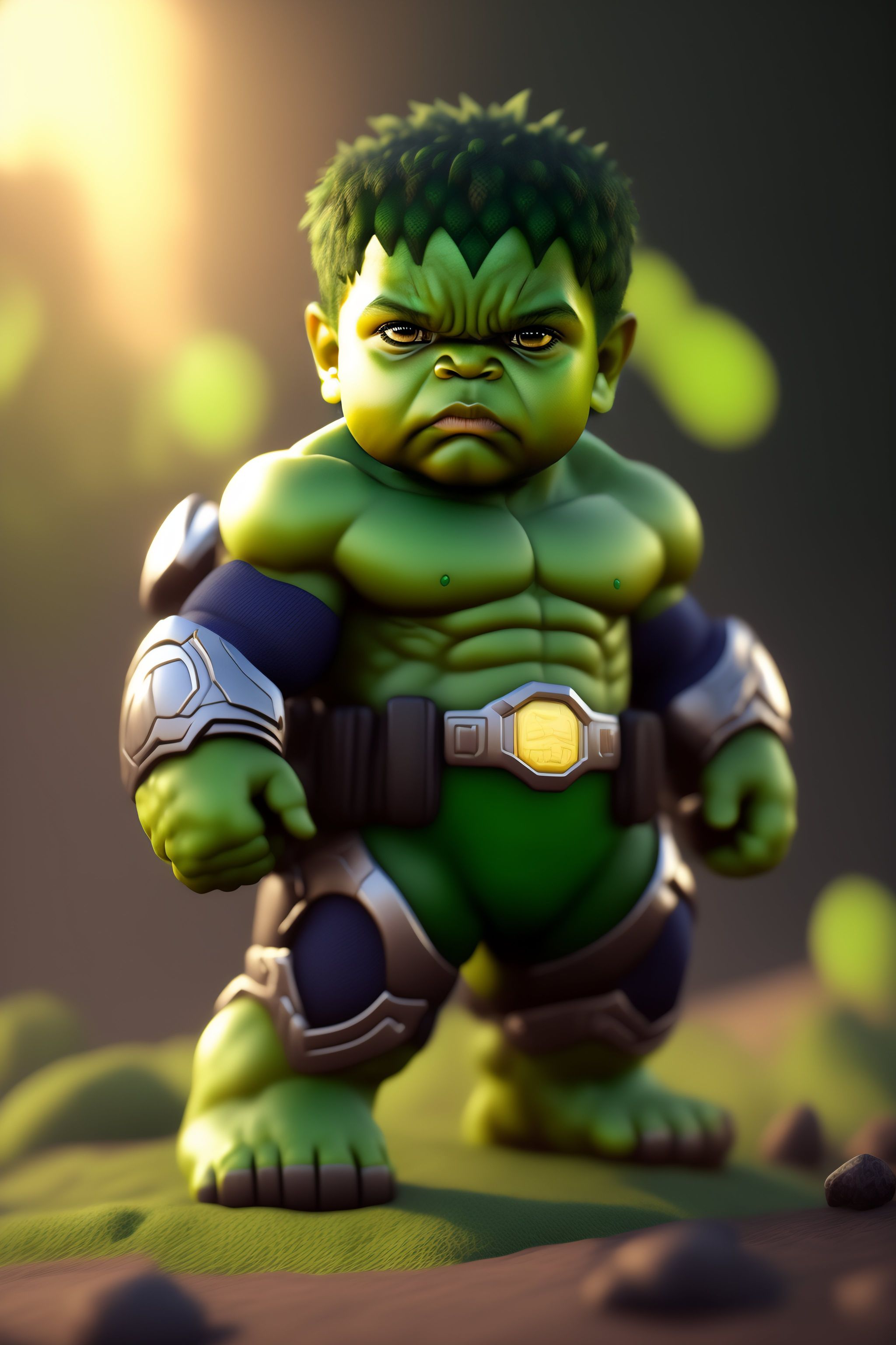 Lexica - Baby green Hulk, Hulk, avengers, render, rembrandt, cgsociety ...
