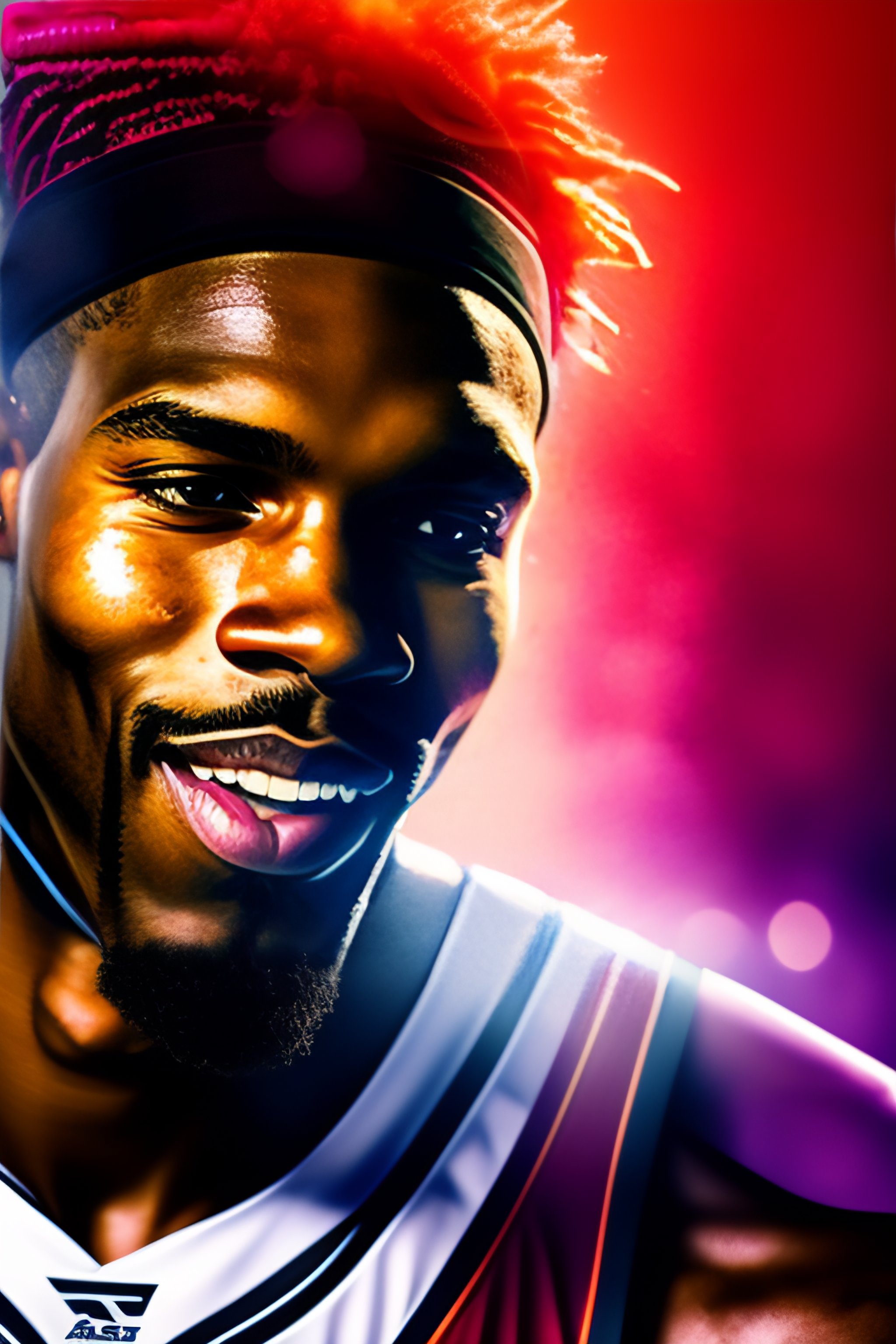 Lexica - Portrait of an basketball player dunking