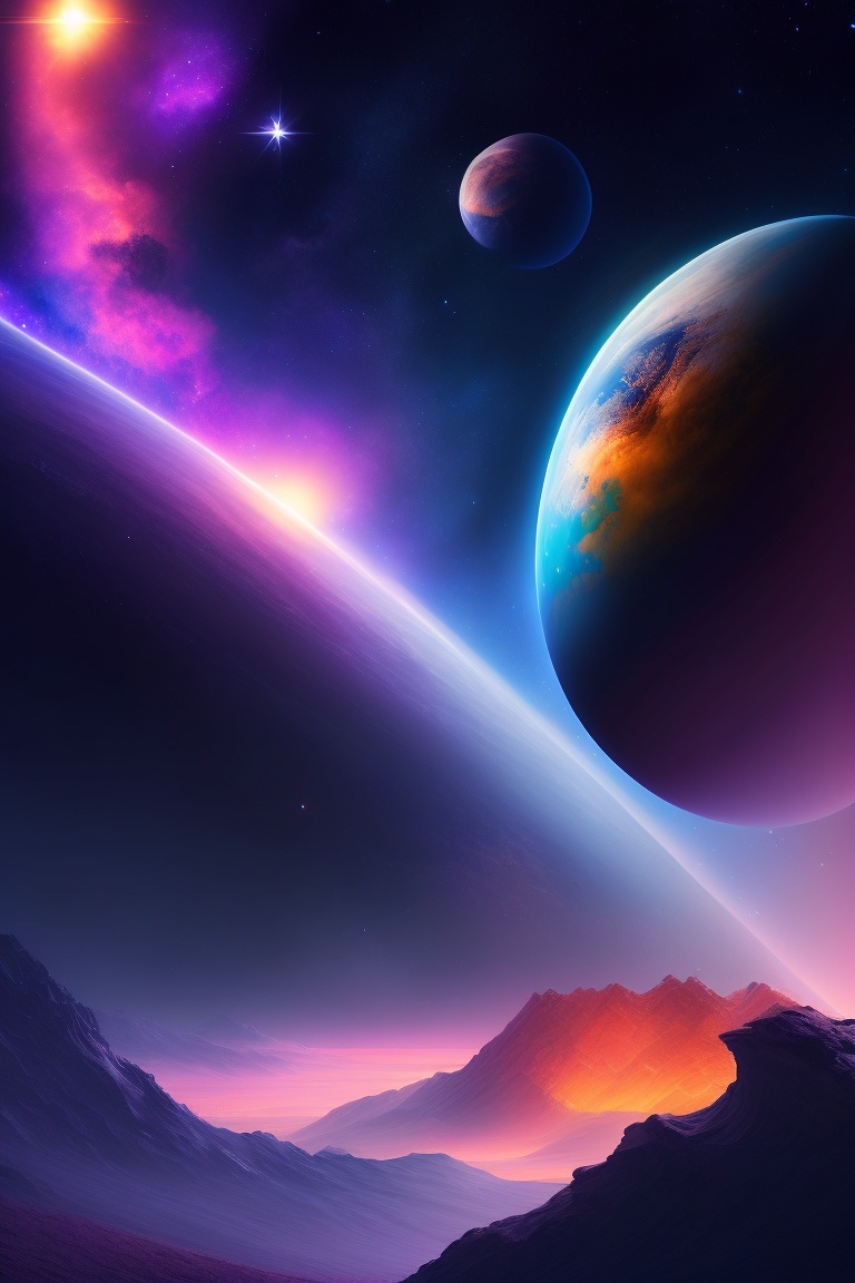 Lexica - Beautiful space landscape, planets, stars, nebulas