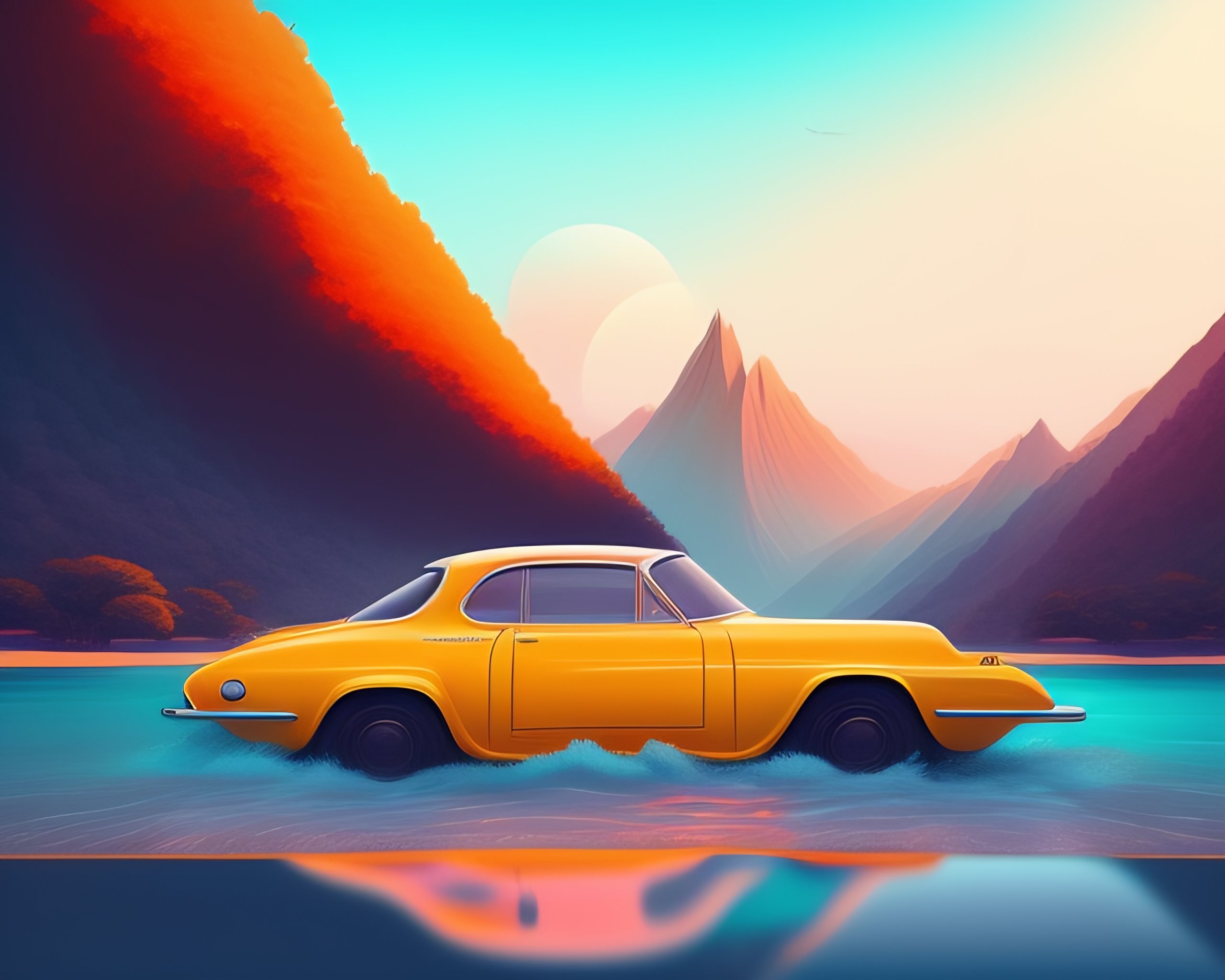 Lexica - A digital painting of a luxurious nature, sunny, in the style ...