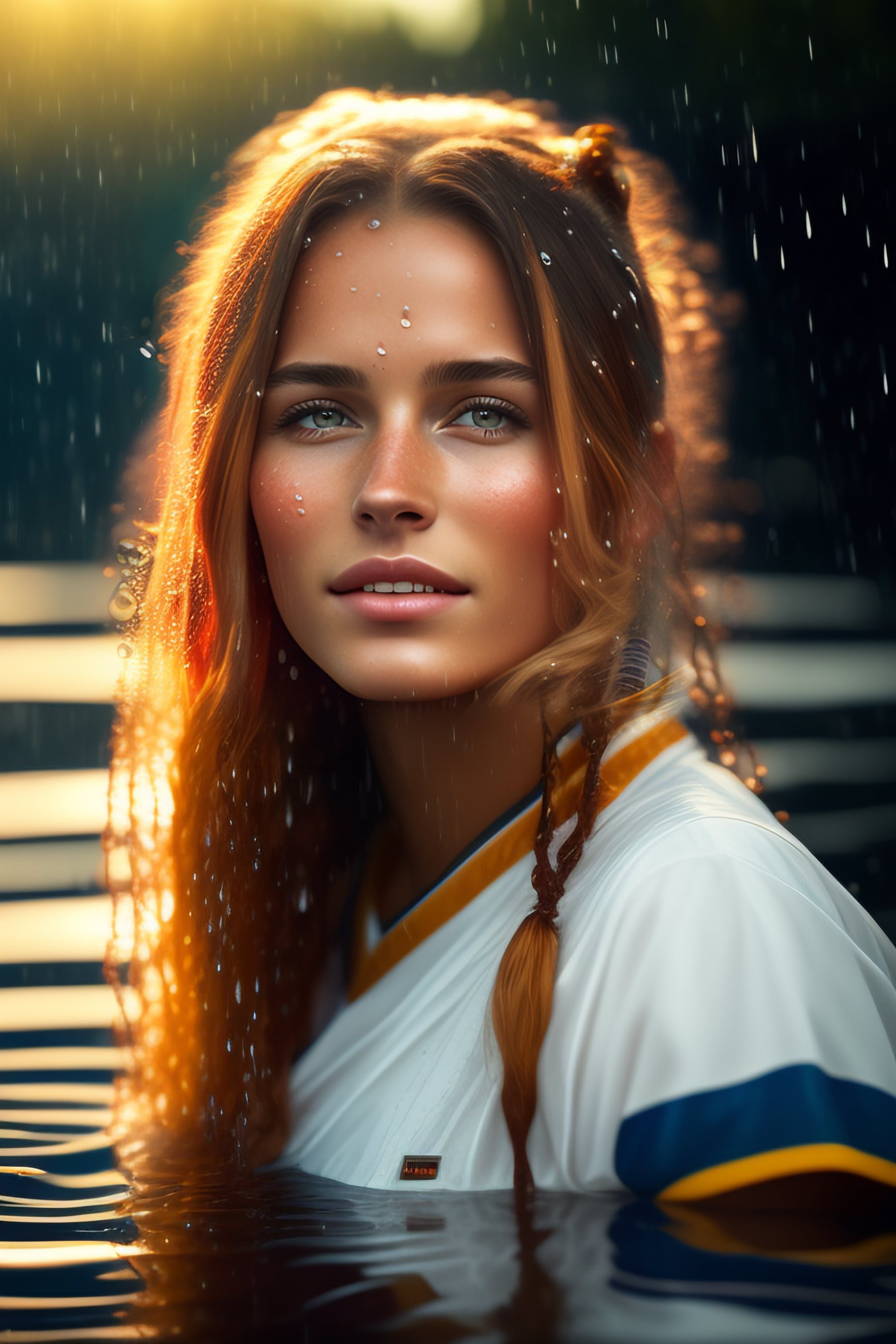 Lexica - A beautiful girl soaking wet