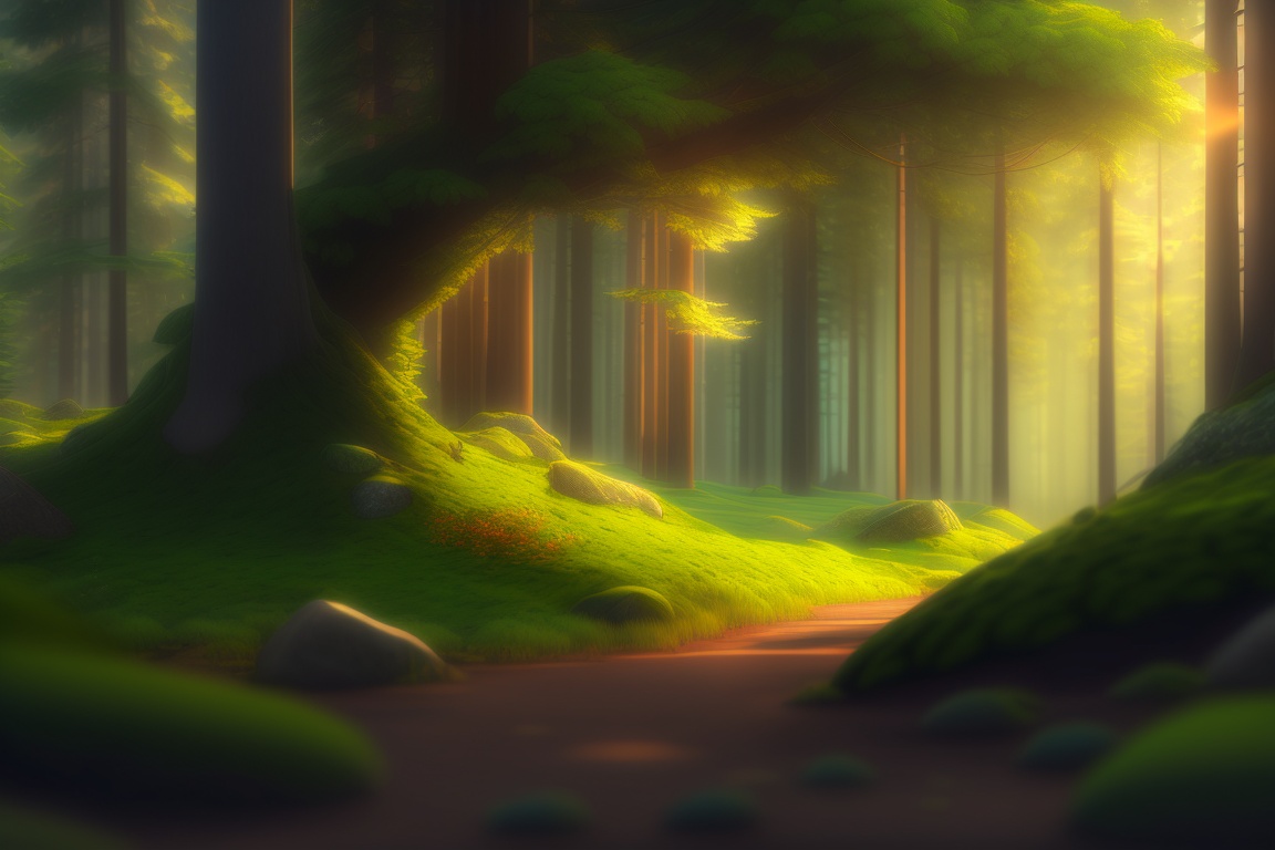 Lexica - Forest grove, ground covered with moss, Anime style , 4K