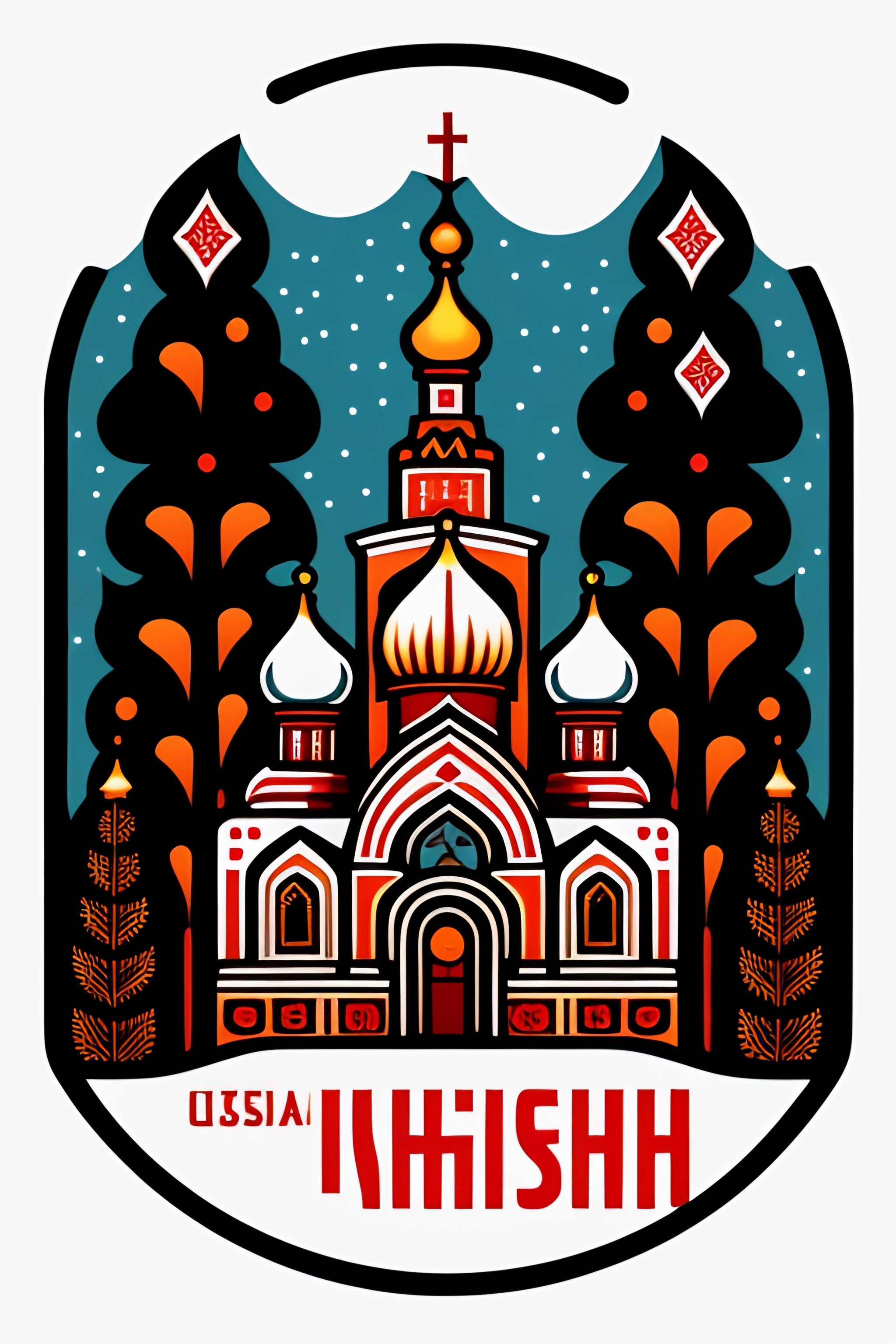 Lexica - Doodle Russian orthodox winter, sticker - art, svg vector ...