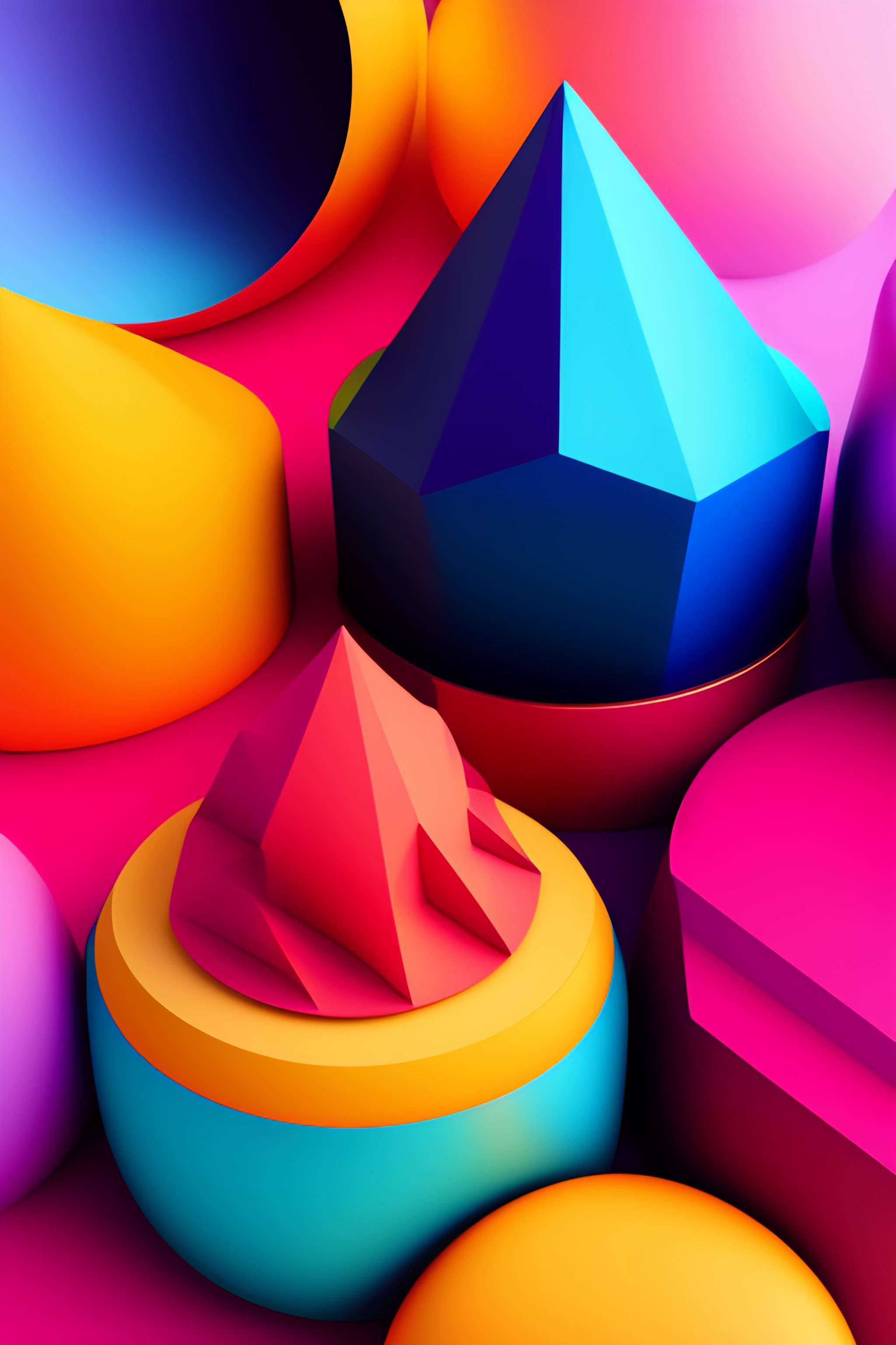 Lexica - 3d geometric shapes, octane render, vibrant colors, unsplash ...